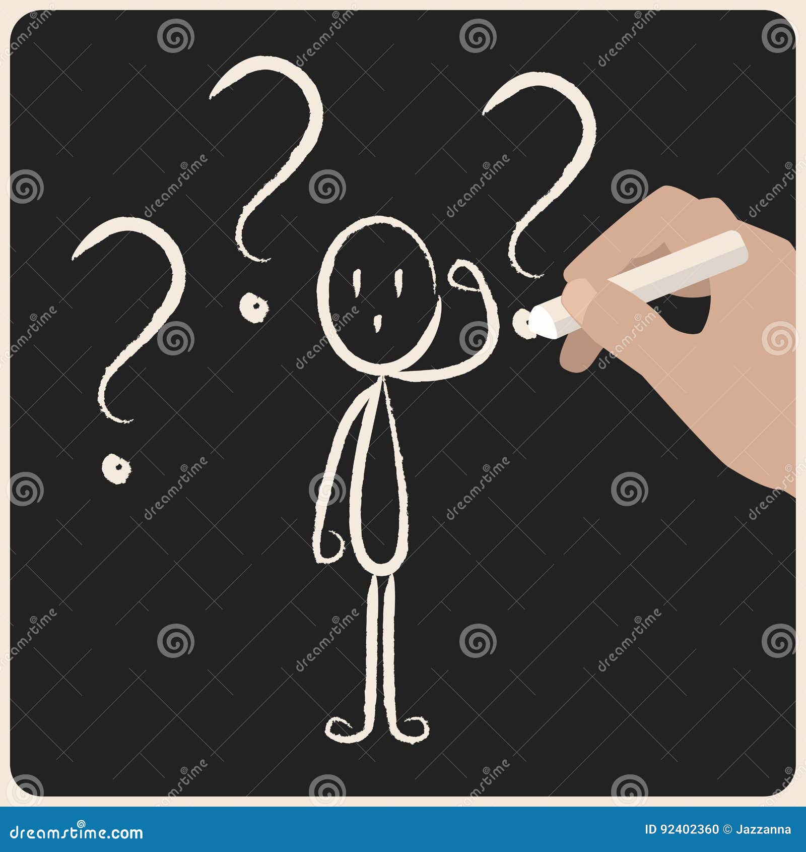 Business Wondering Man Drawing in Chalk Stock Vector - Illustration of ...
