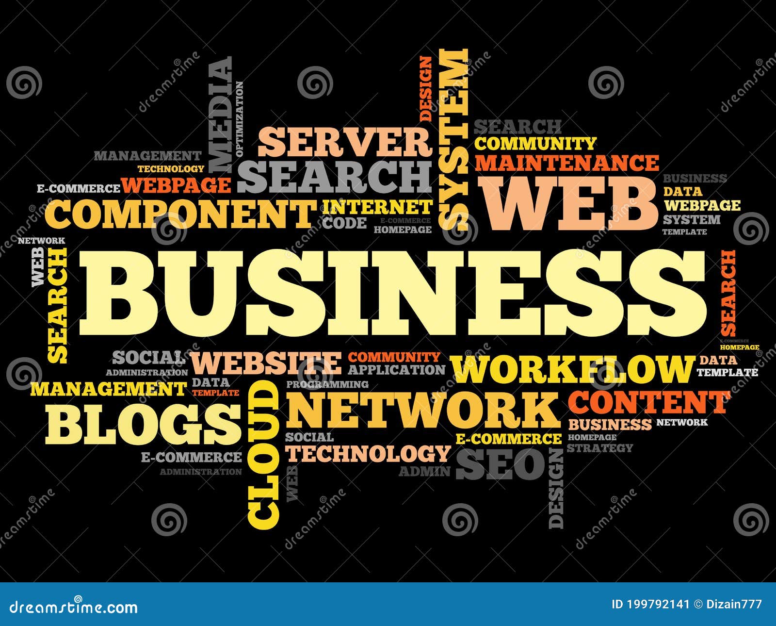 BUSINESS word cloud stock illustration. Illustration of design - 199792141