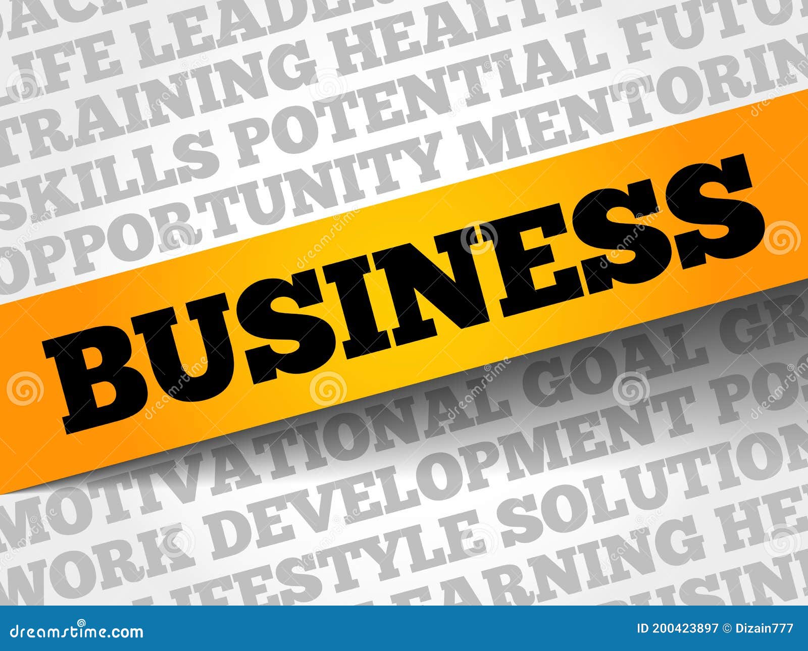 Business word cloud stock illustration. Illustration of partner - 200423897