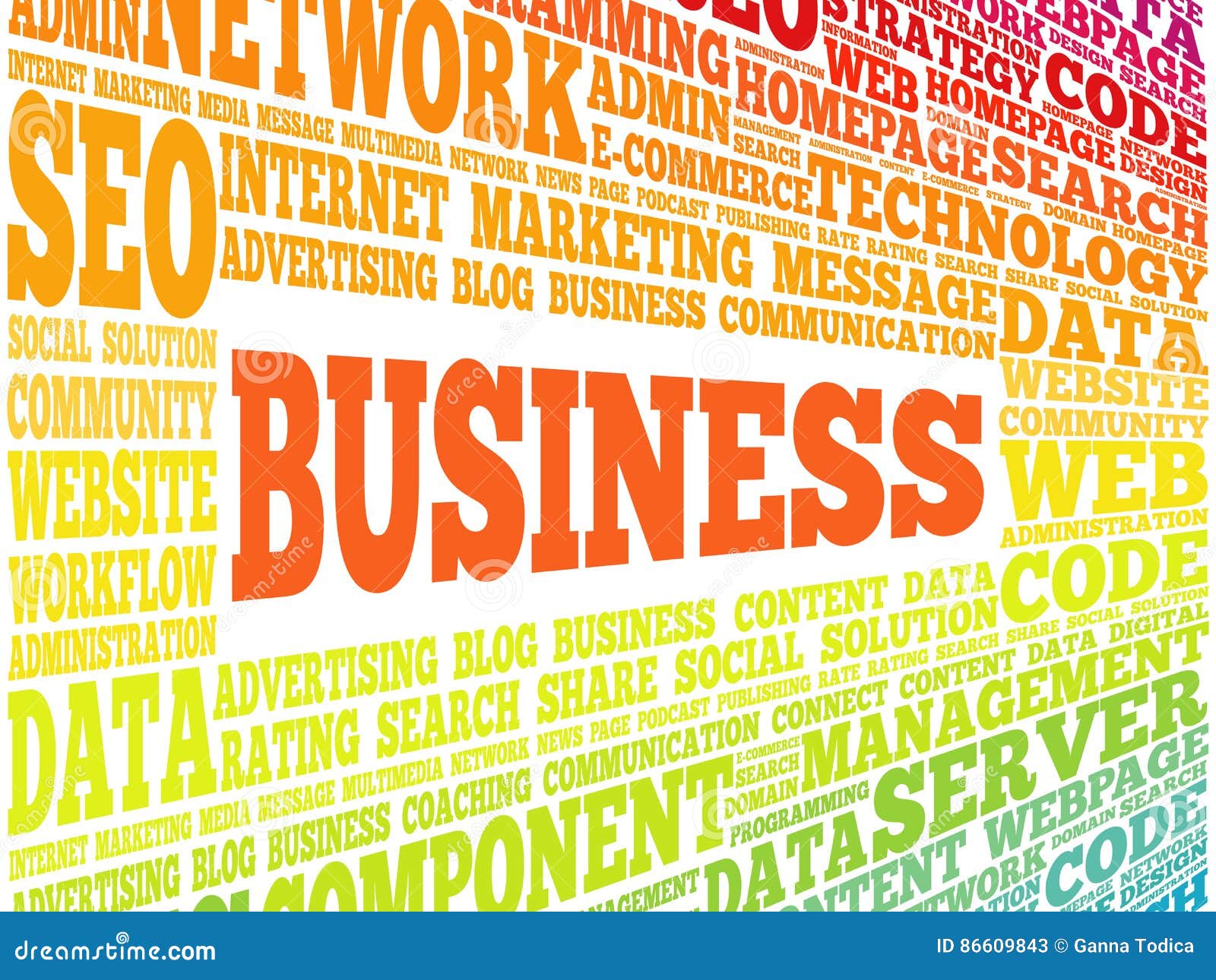 BUSINESS word cloud stock illustration. Illustration of decision - 86609843