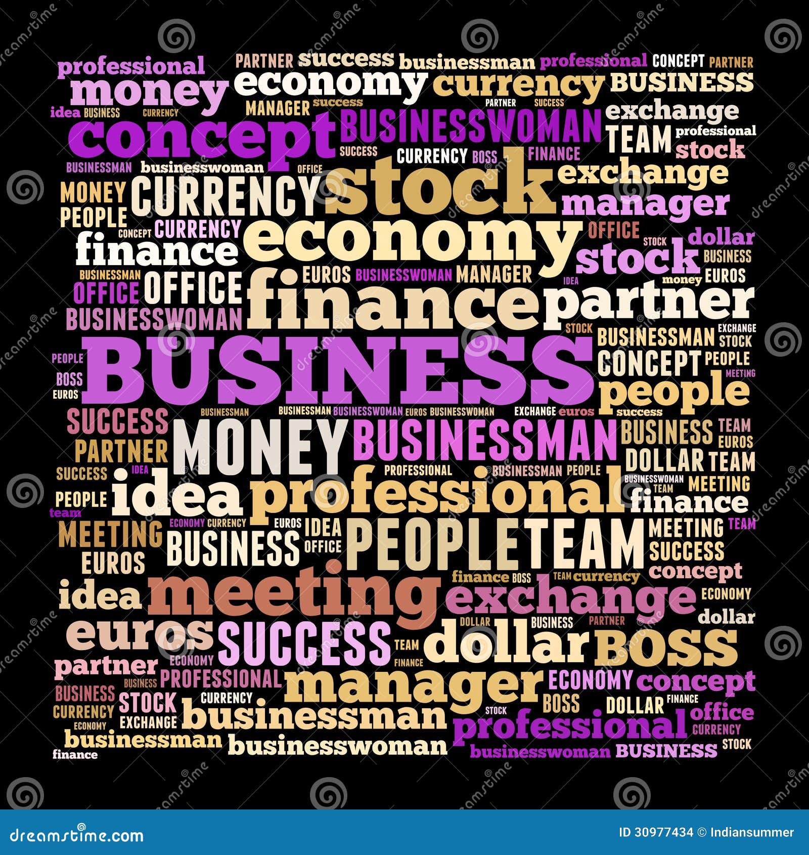 Business word cloud stock illustration. Illustration of people - 30977434