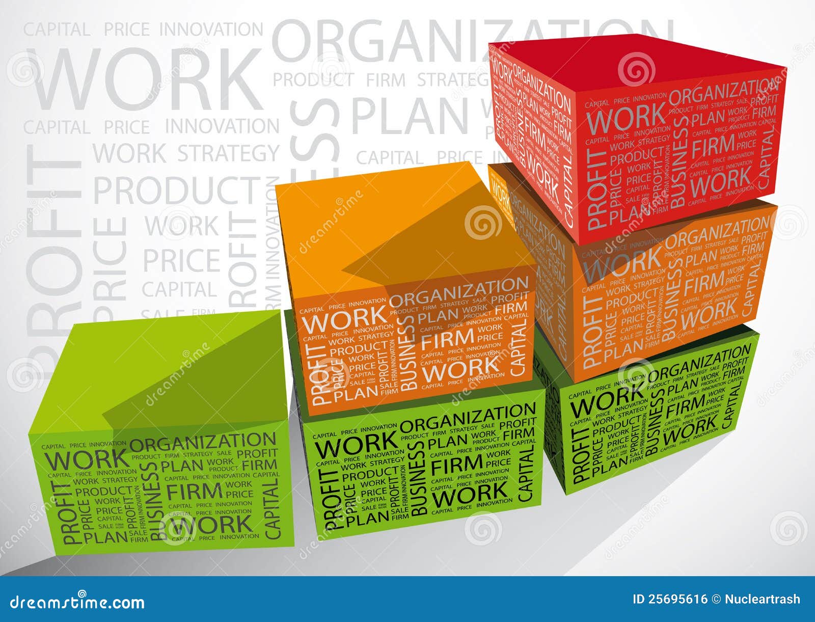 Business word cubes stock vector. Illustration of abstract - 25695616