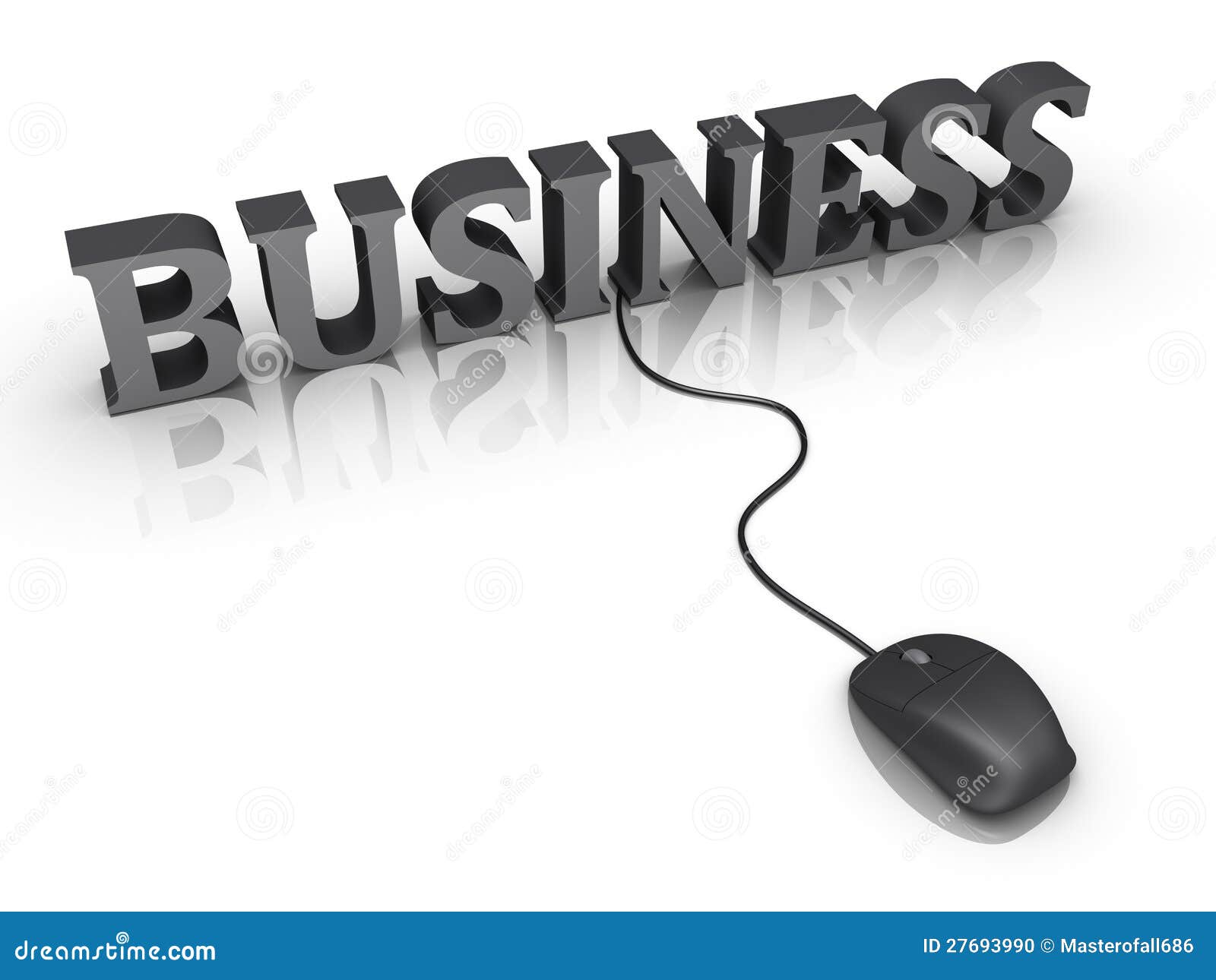 Business Word and a Mouse Connected To it Stock Illustration ...