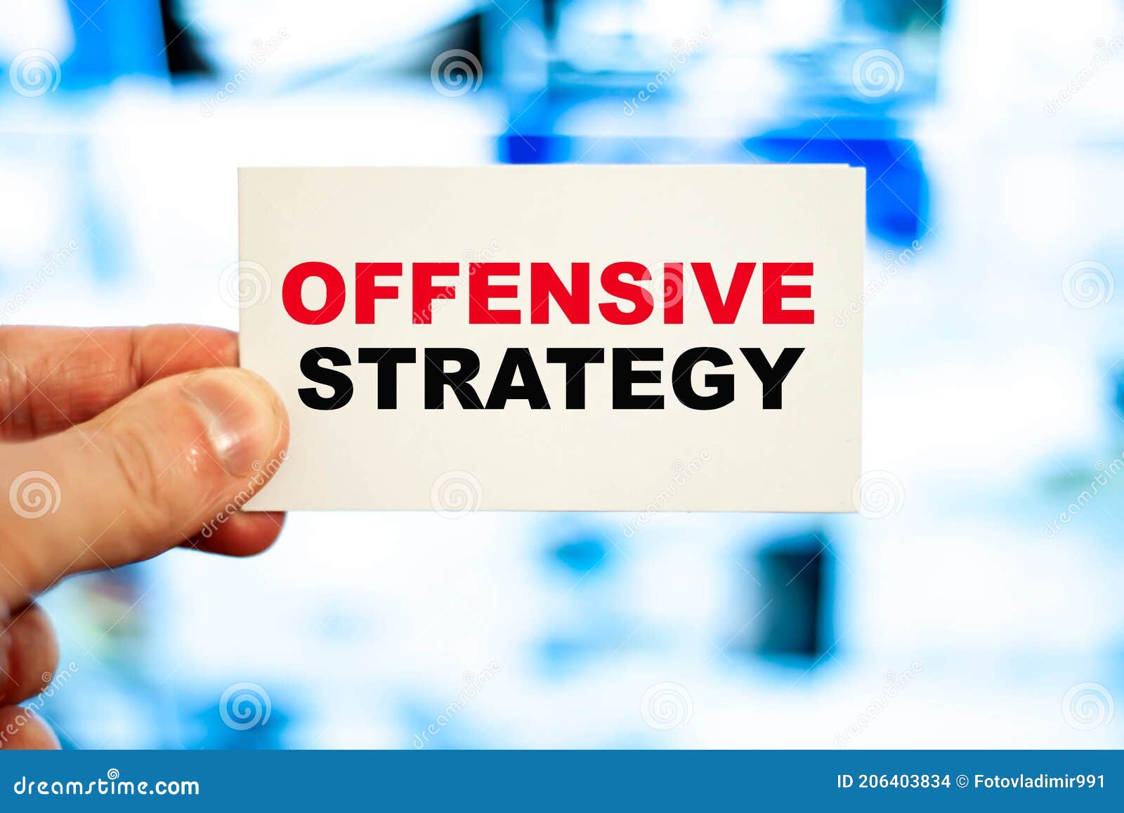 Business Word OFFENSIVE STRATEGY for Making Money on Remote Work Stock ...