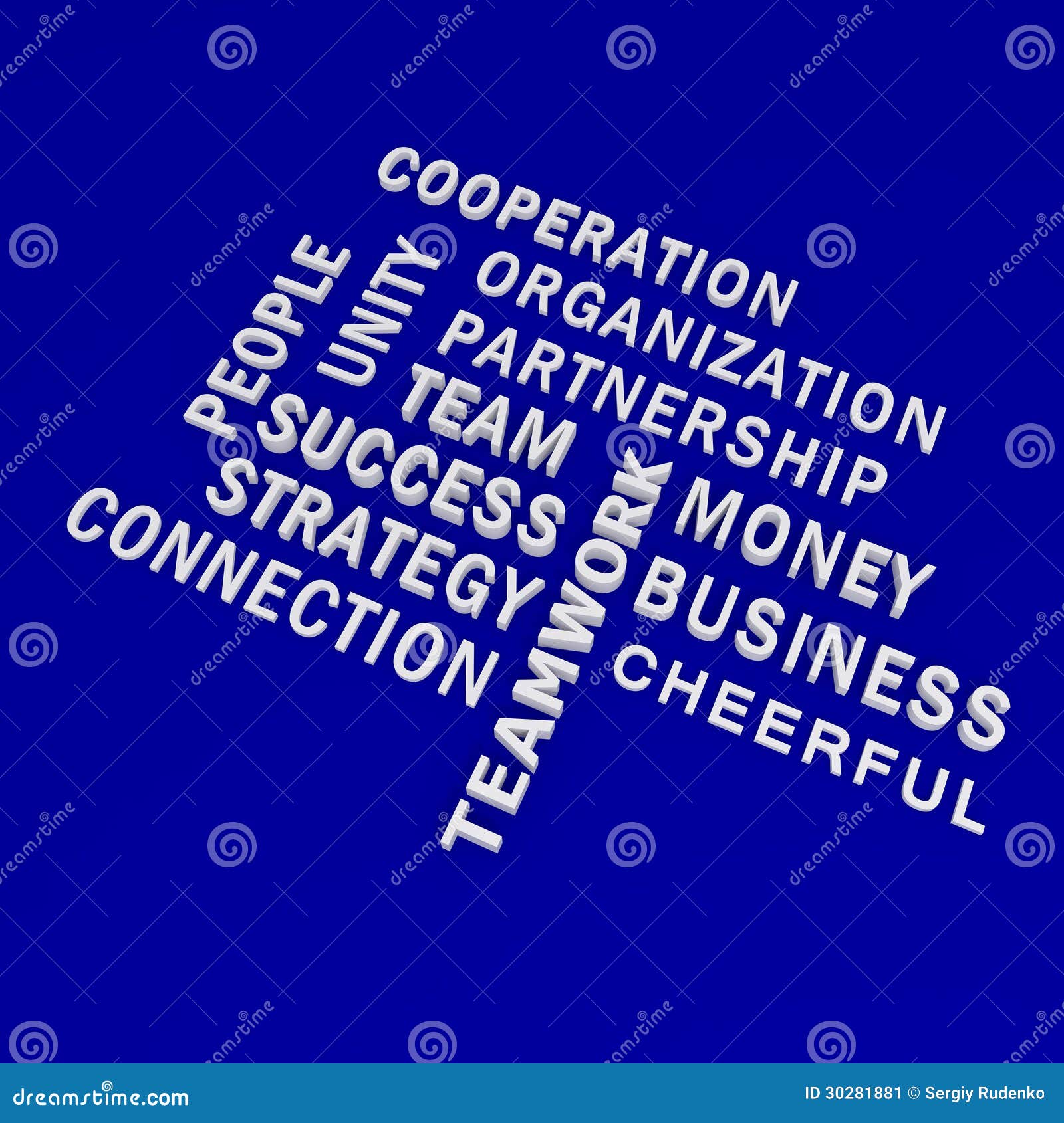 Business Words on Blue Backgound Stock Illustration - Illustration of ...