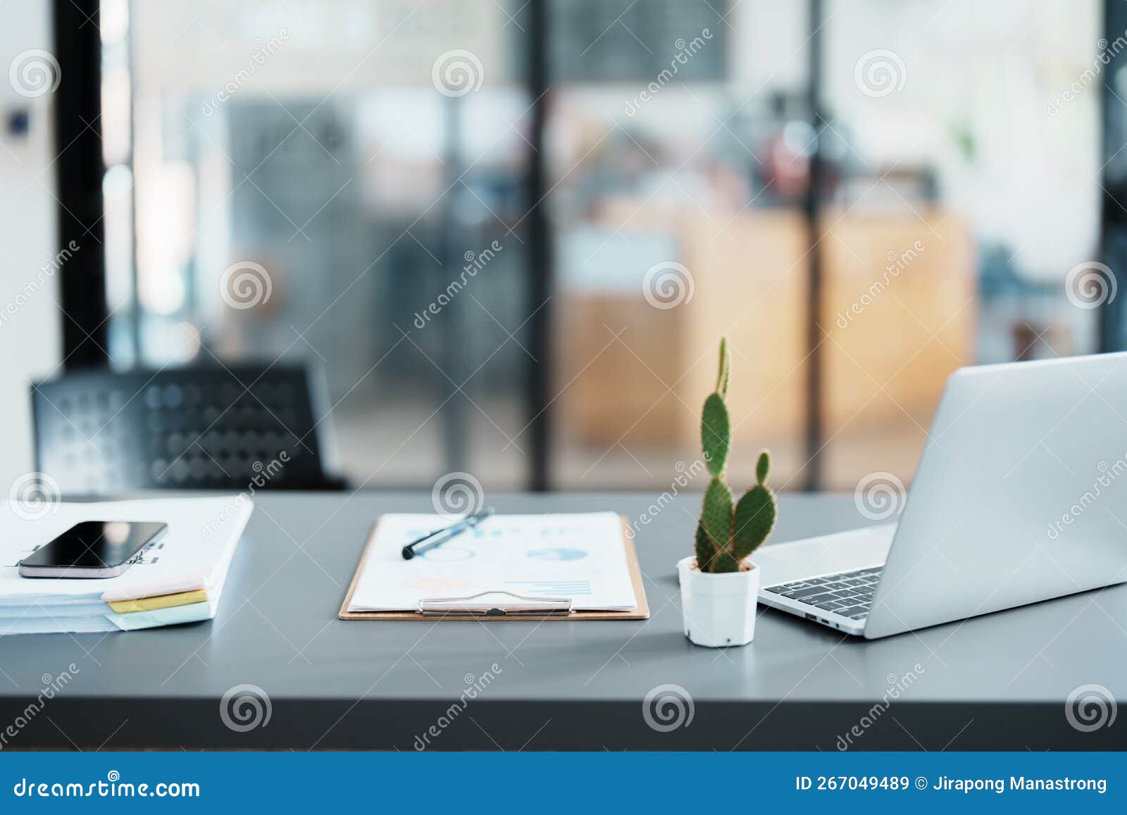 Business Work Concept, Important Documents, Computer, Smartphone Mobile ...