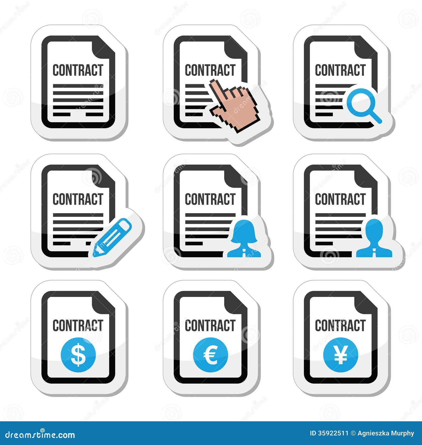 Set Of Document Labels And File Formats Icons. PDF, MP3, TXT, XLS, PPT ...