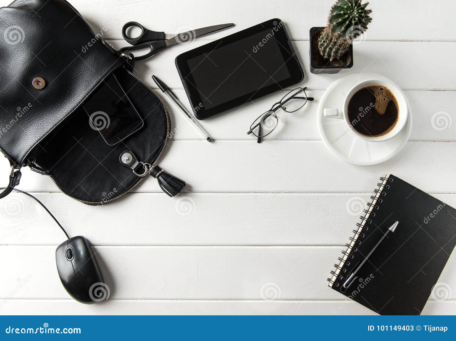 Business Work Desk with Various Work-related Items Stock Image - Image ...