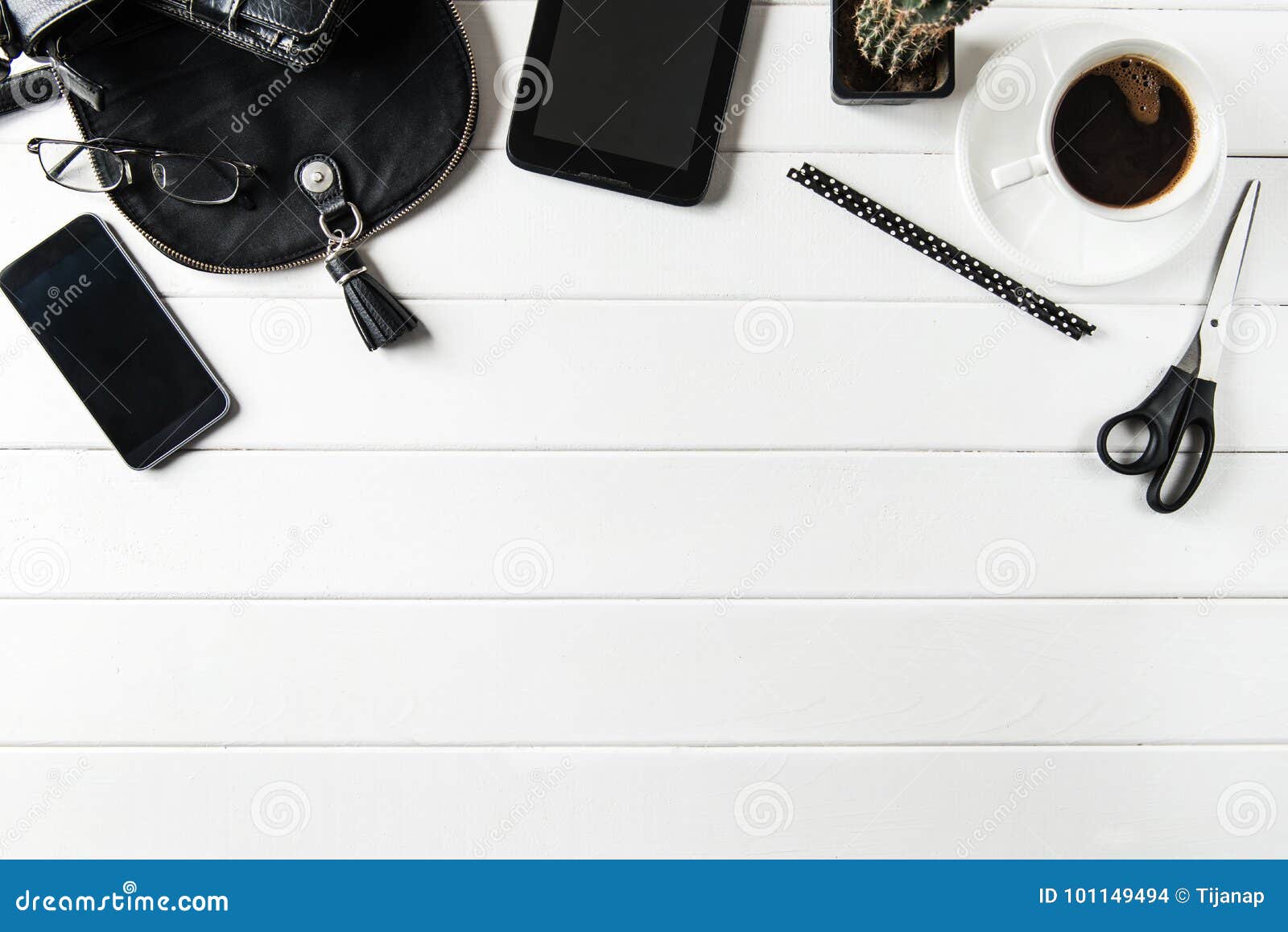 Business Work Desk with Various Work-related Items Stock Photo - Image ...