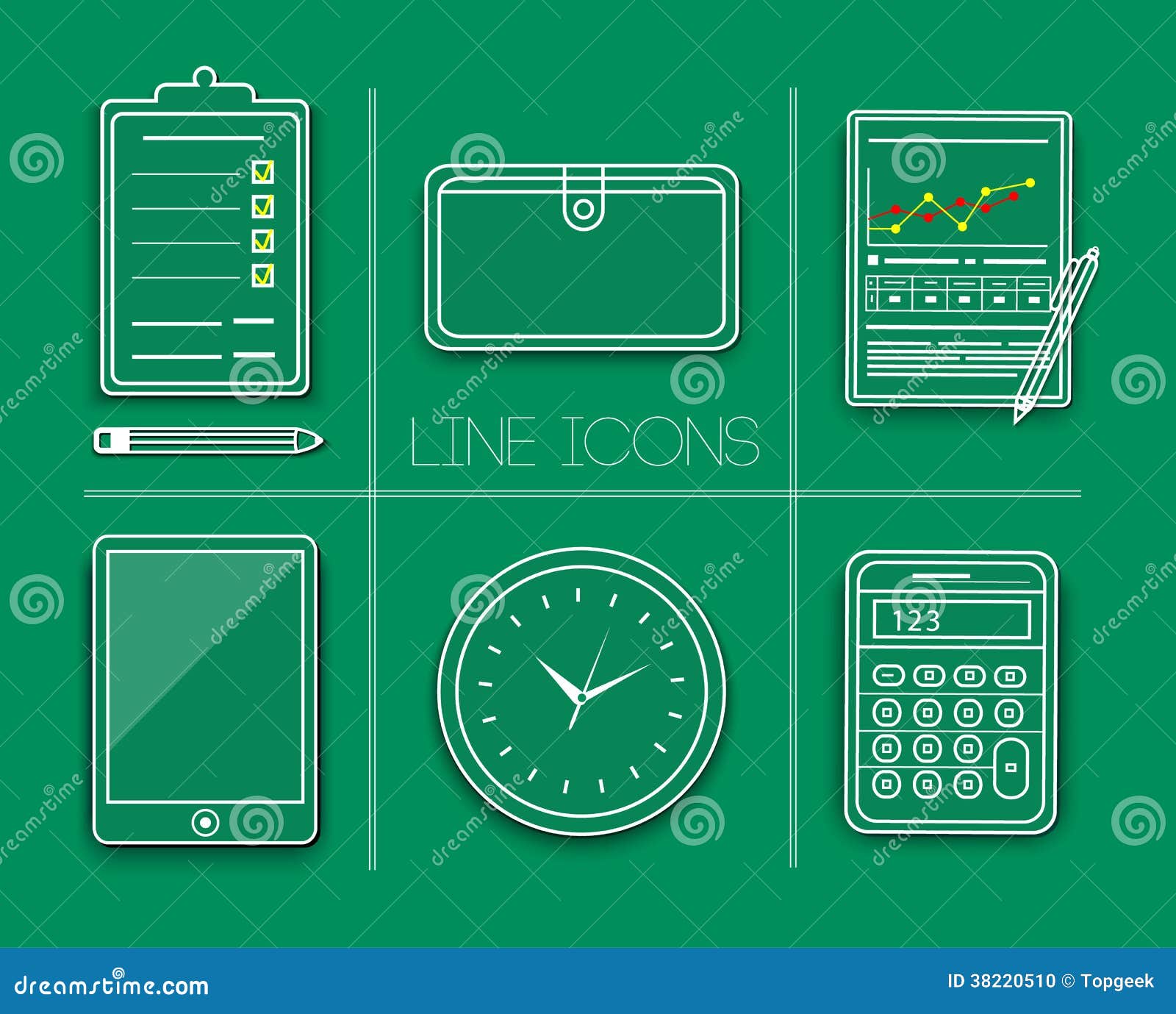 Business work elements stock vector. Illustration of desk - 38220510