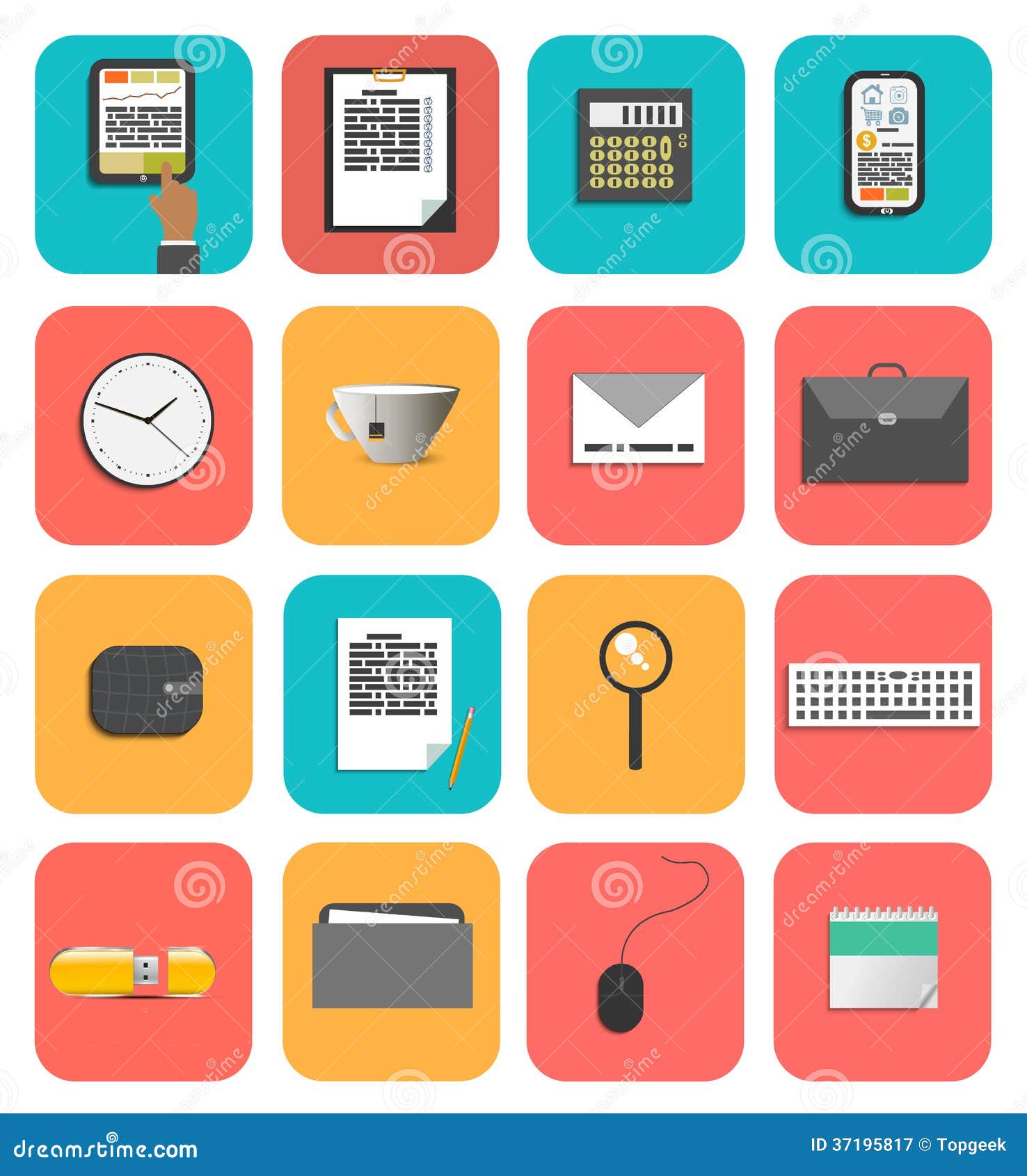 Business work elements stock vector. Illustration of monitor - 37195817