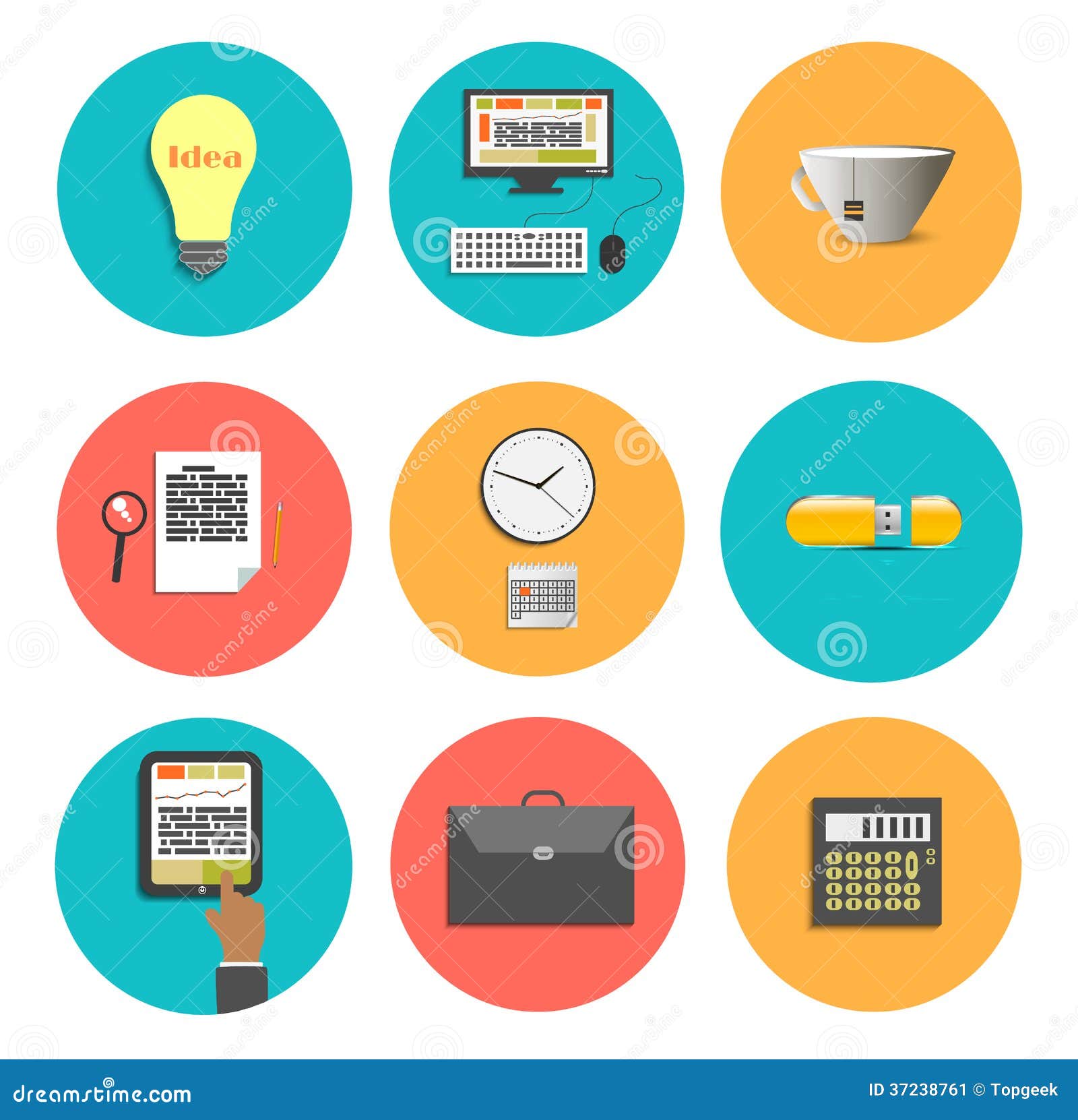 Business work elements stock vector. Illustration of internet - 37238761