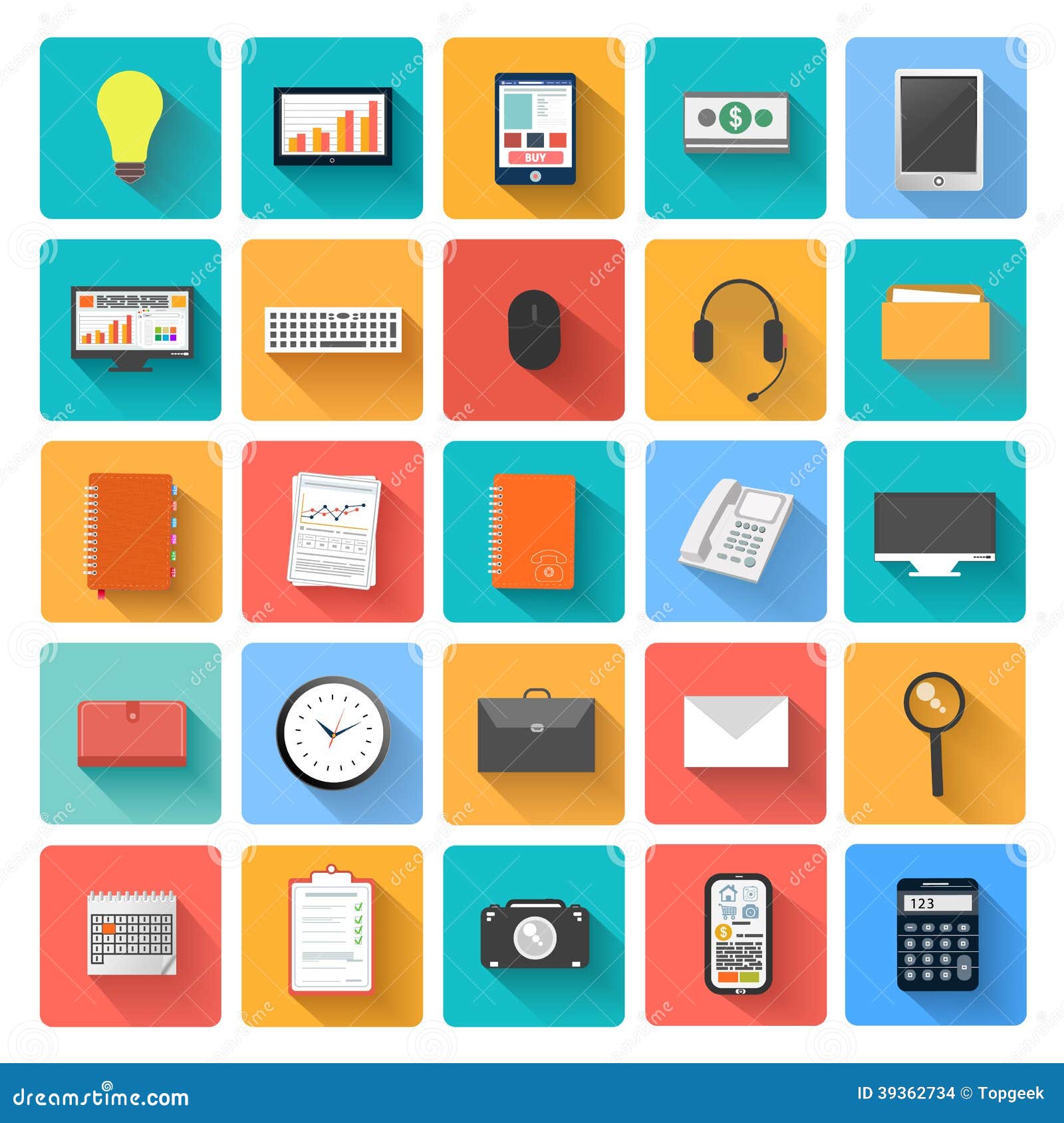 Business work elements stock vector. Illustration of flat - 39362734