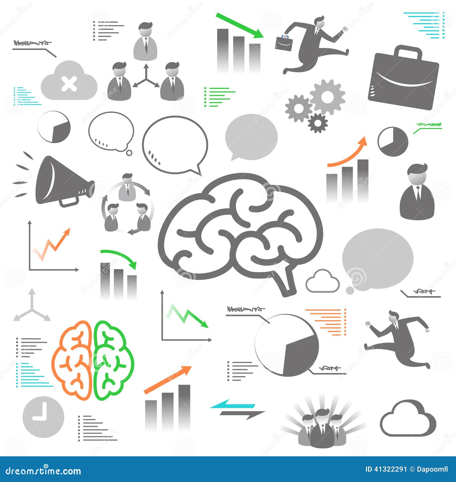 Business work icon set stock illustration. Illustration of financial ...