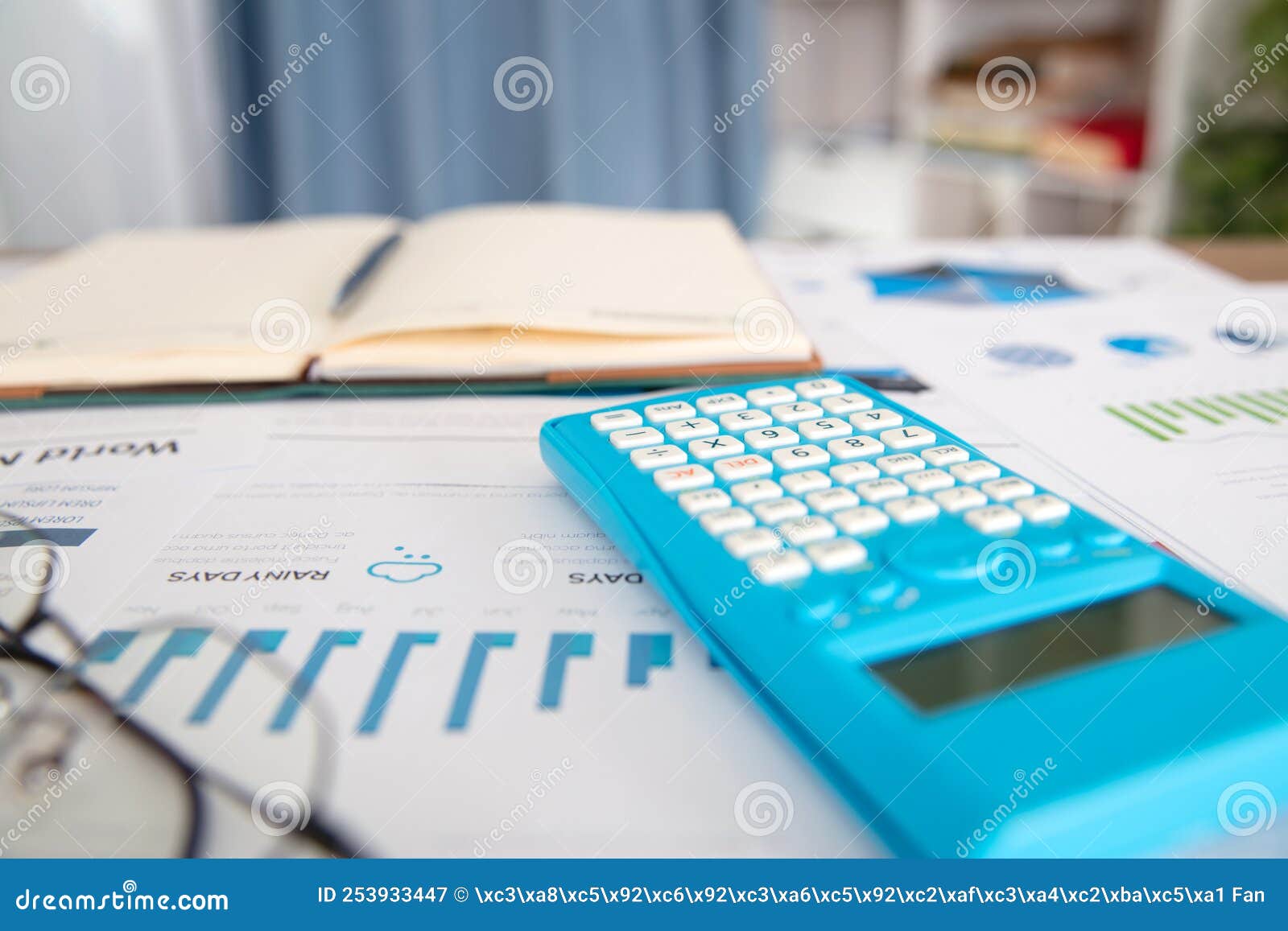 Business Work Scene Calculator and Graph Stock Image - Image of data ...