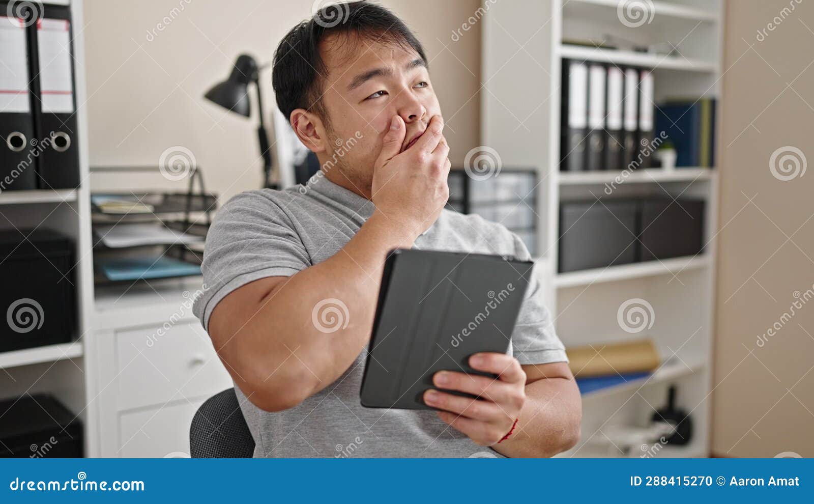 Business Worker Using Touchpad Thinking at Office Stock Footage - Video ...