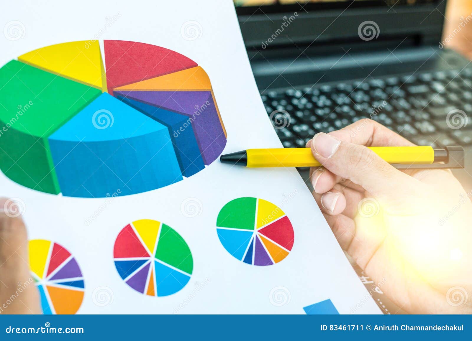 Business Workers Discussing Digital Graphs and Diagrams Indicating ...