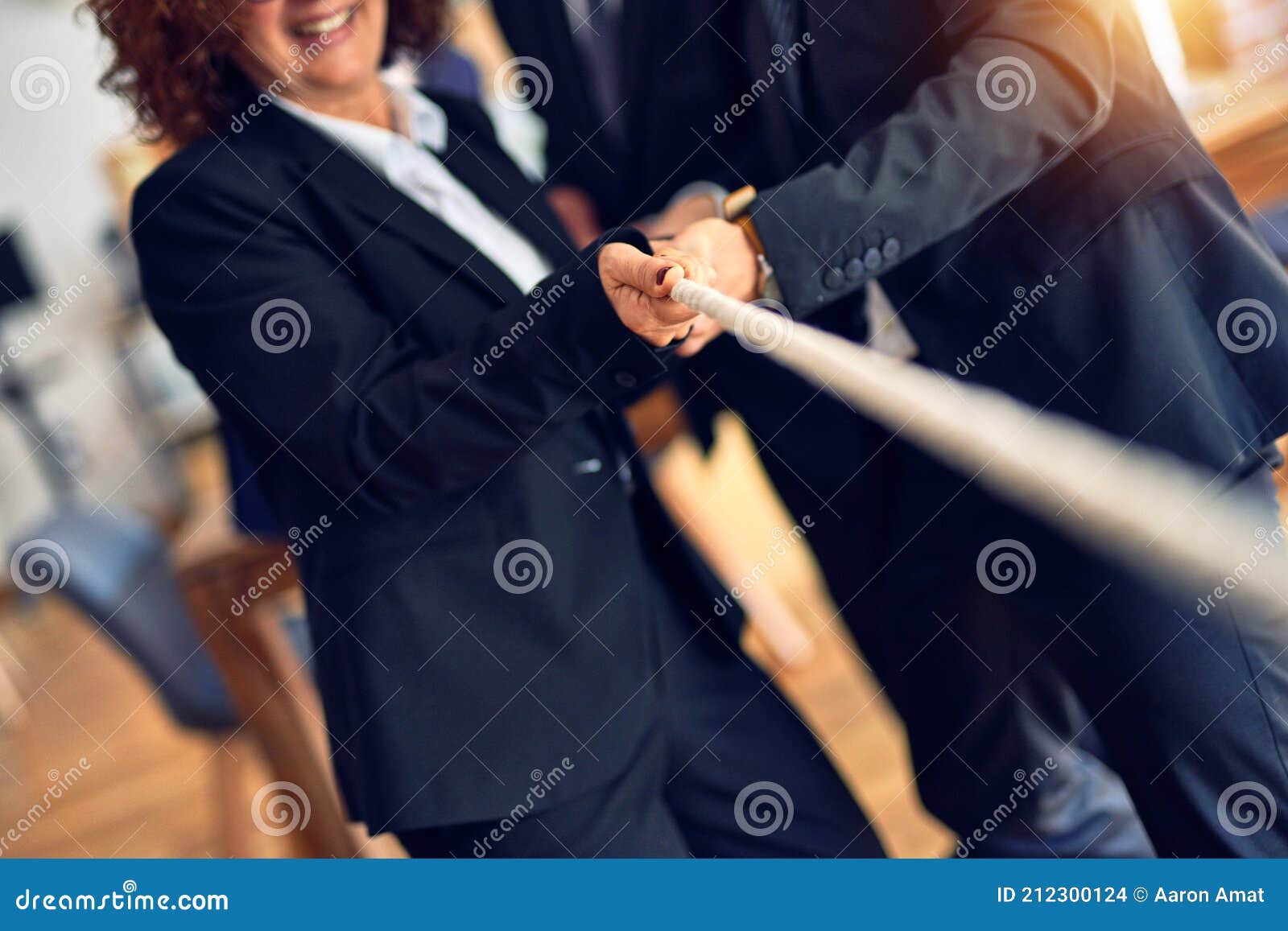 Business Workers Stretching Rope at the Office Stock Photo - Image of ...