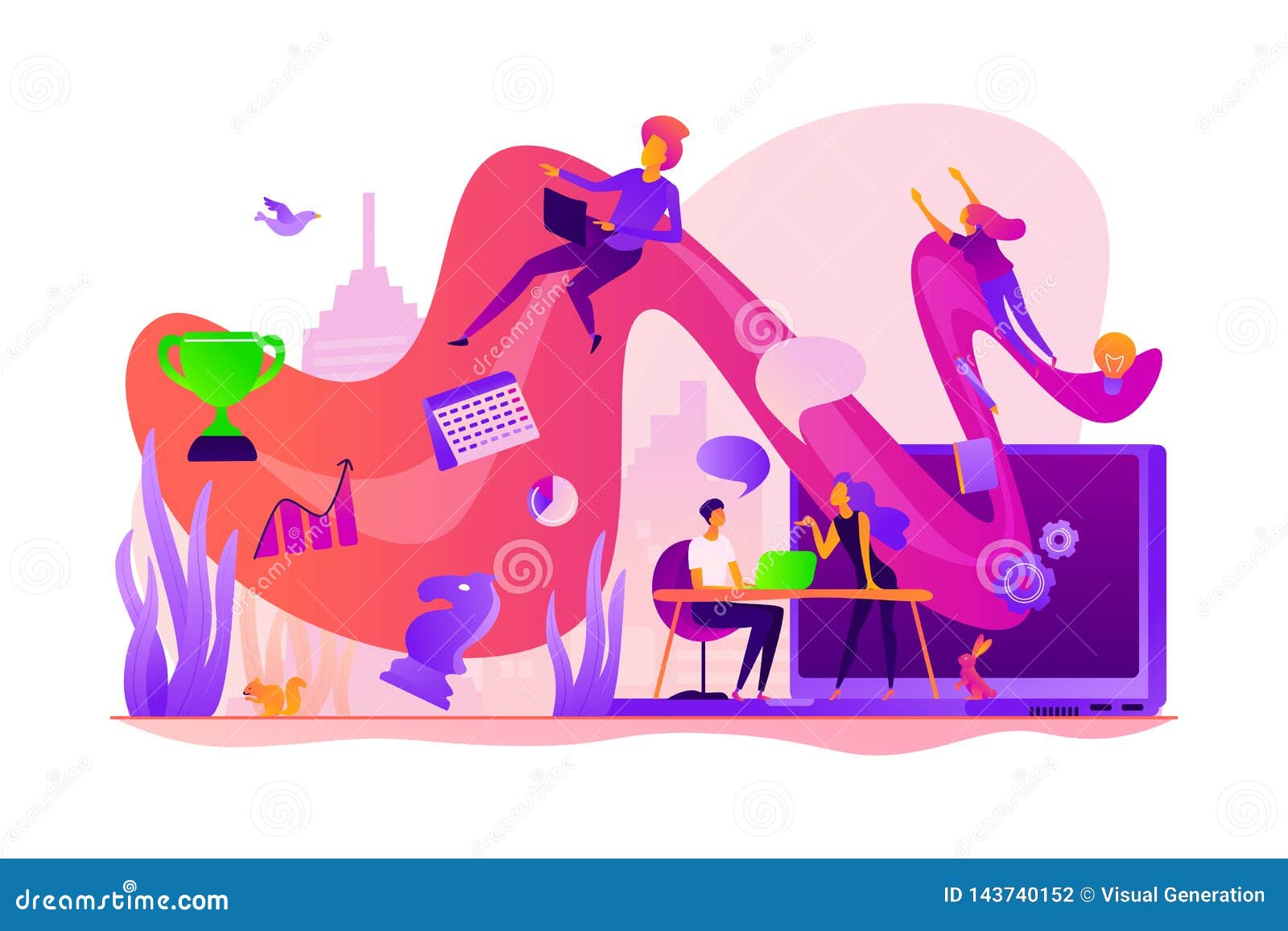 Workflow Concept Vector Illustration. Stock Vector - Illustration of ...