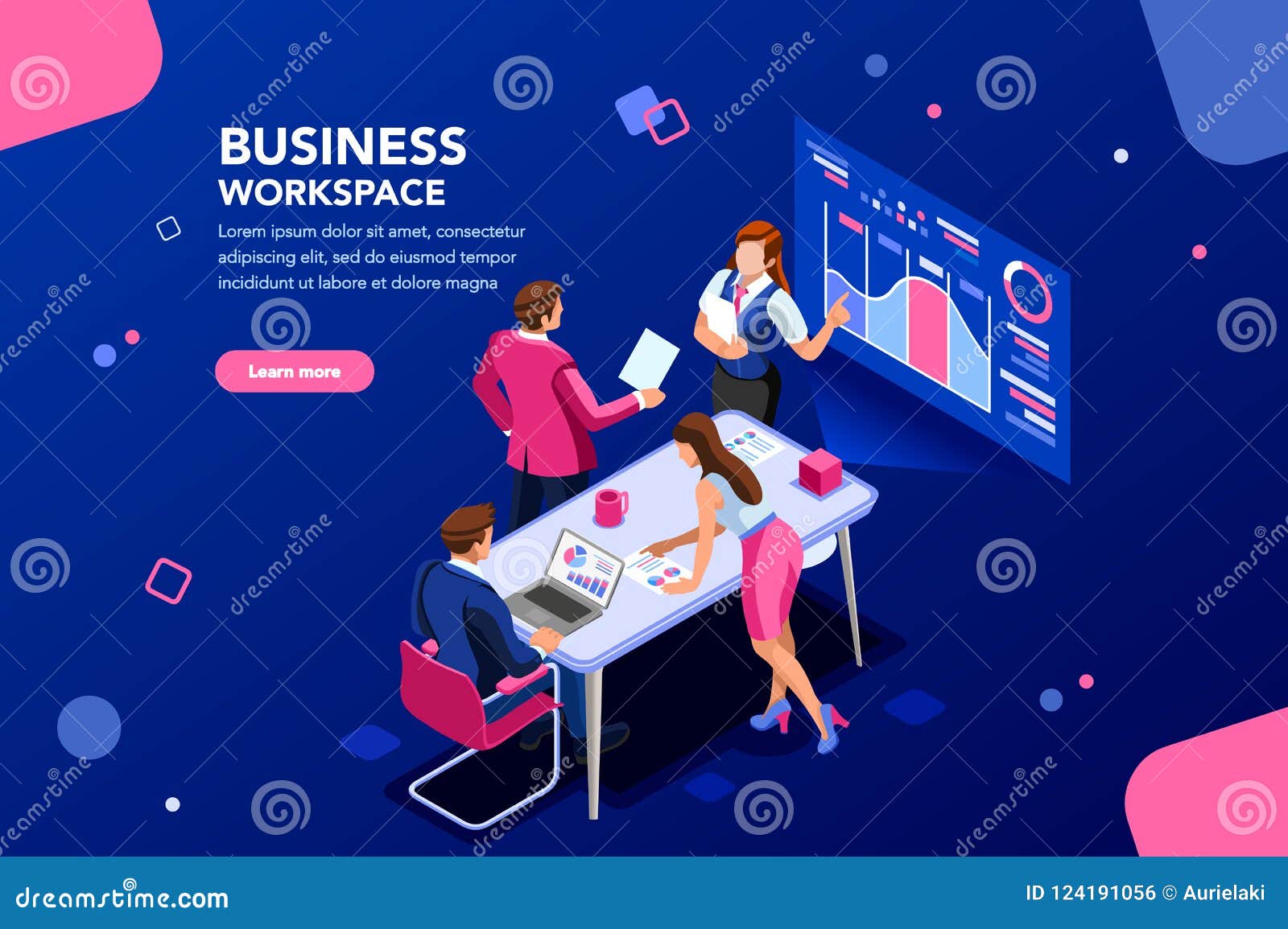 Business Workflow Flat Isometric Infographic Stock Vector ...