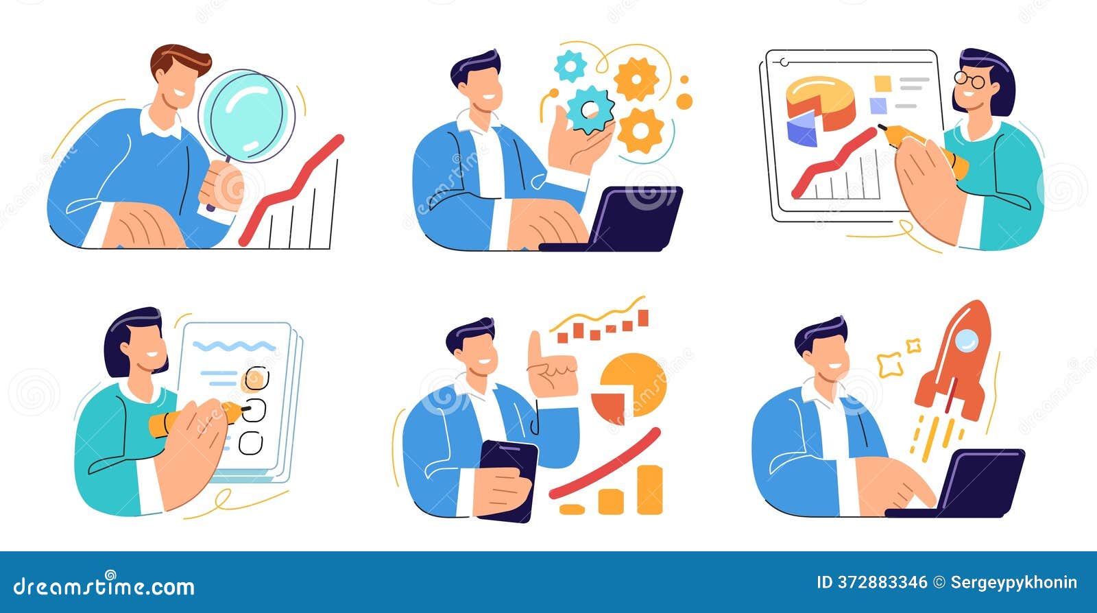 Business Workflow Roadmap In Ultra High Format On White With 5 Check ...