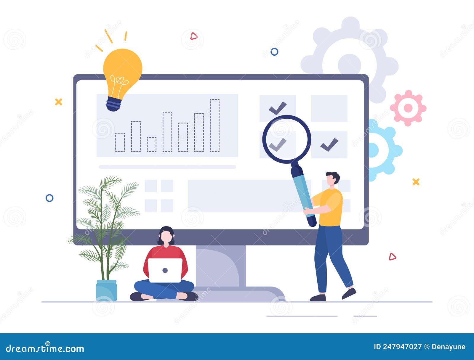 Business Workflow Organization And Management Design Illustration With ...