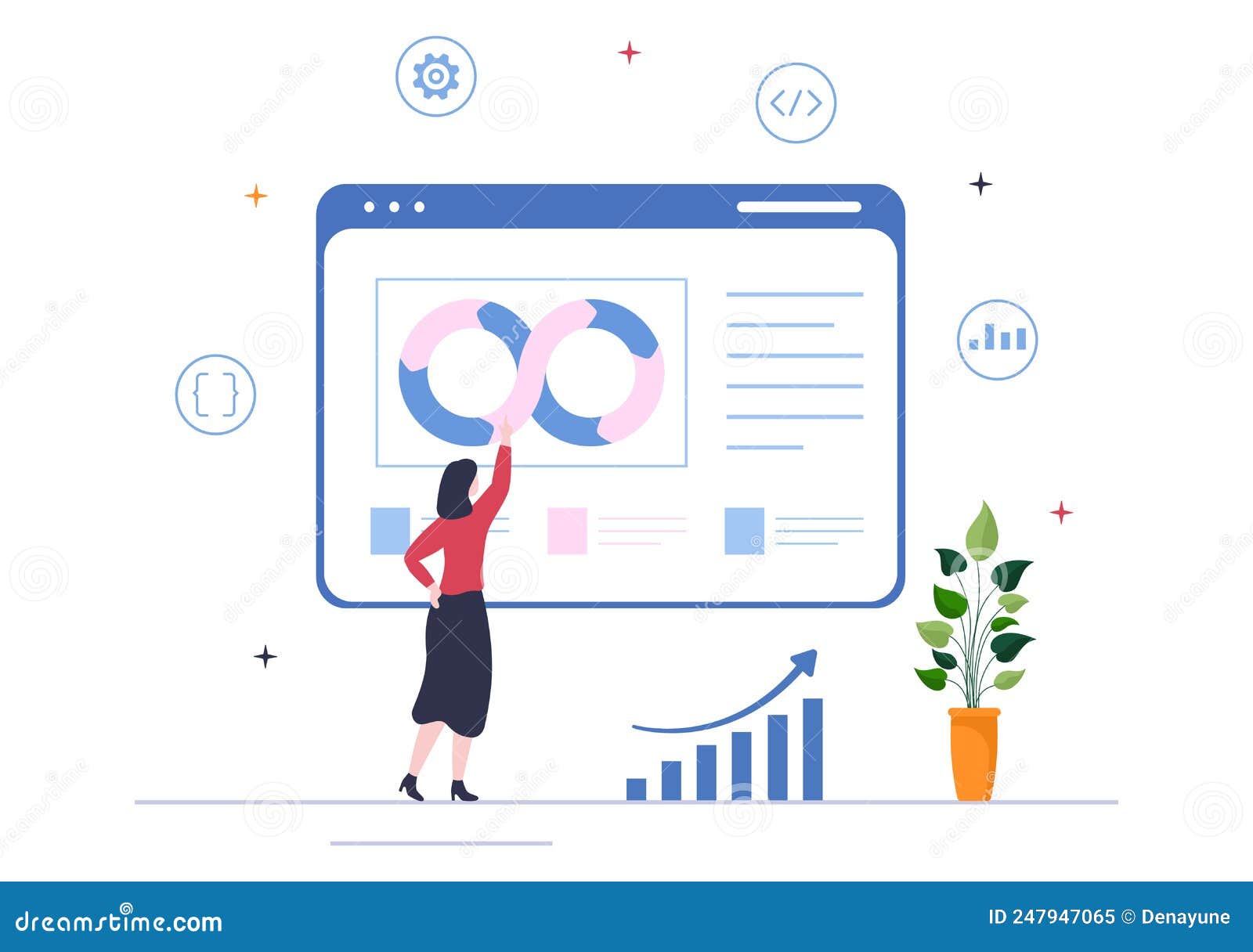 Business Workflow Organization and Management Design Illustration with ...