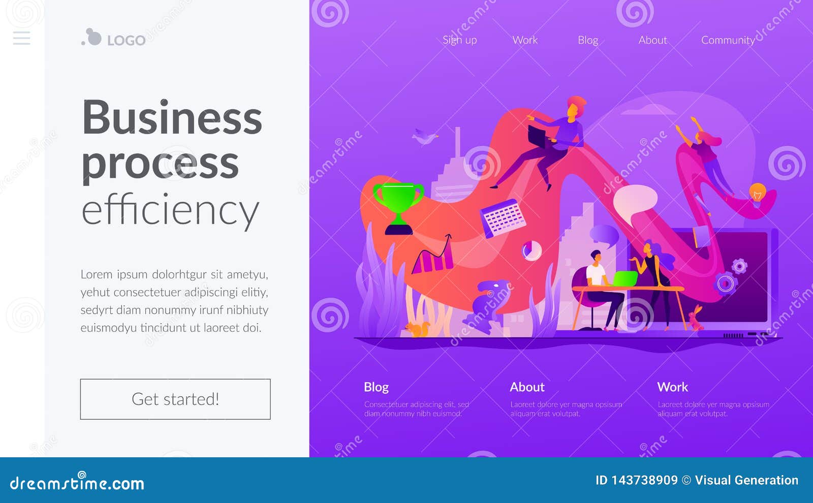 Workflow Landing Page Template. Stock Vector - Illustration of ...