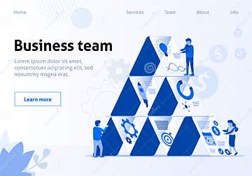 Business Workflow and Team Interaction Flat Banner Stock Vector ...