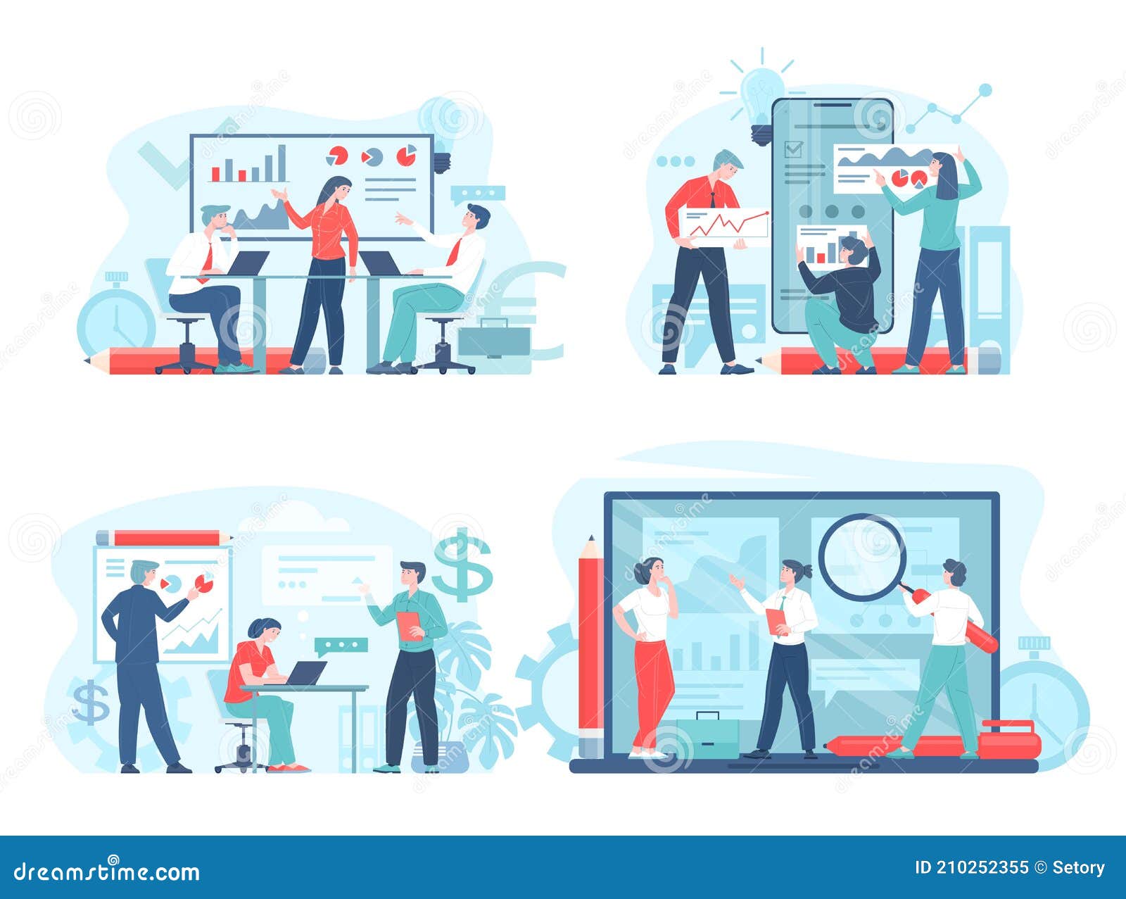 Business Workflow or Teamwork Process Concept Stock Vector ...