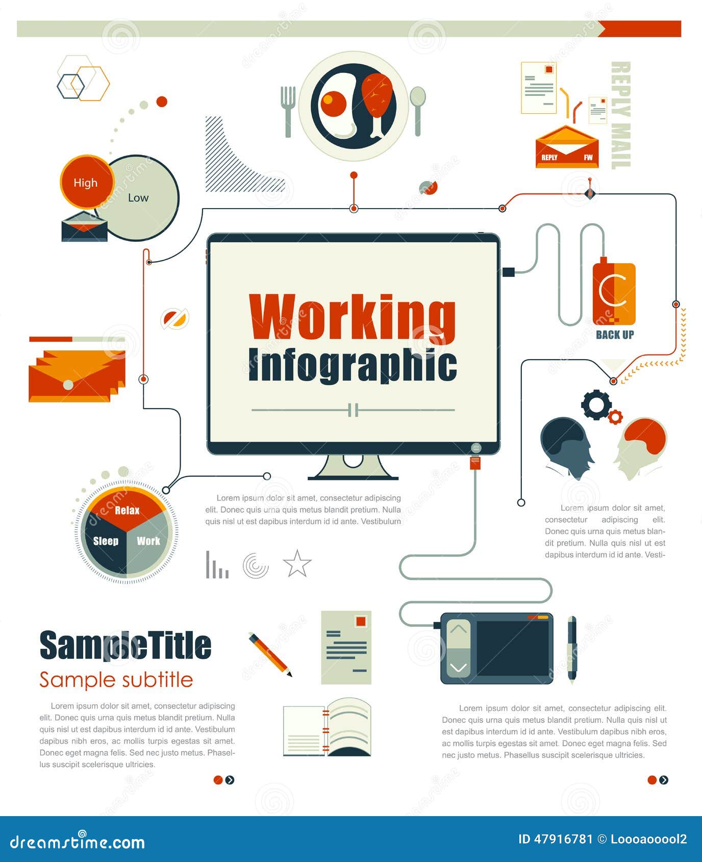 Business Working Infographics Element. Vector Illustration Stock Vector ...