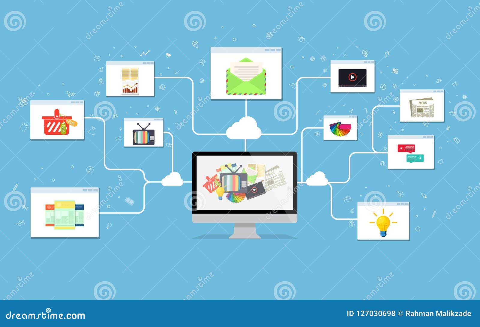 Business Working Internet Online Network Application Stock Vector ...