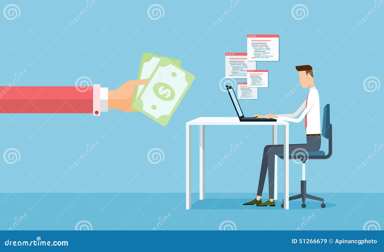 Business Working and Making Earnings from Business Online Stock Vector ...