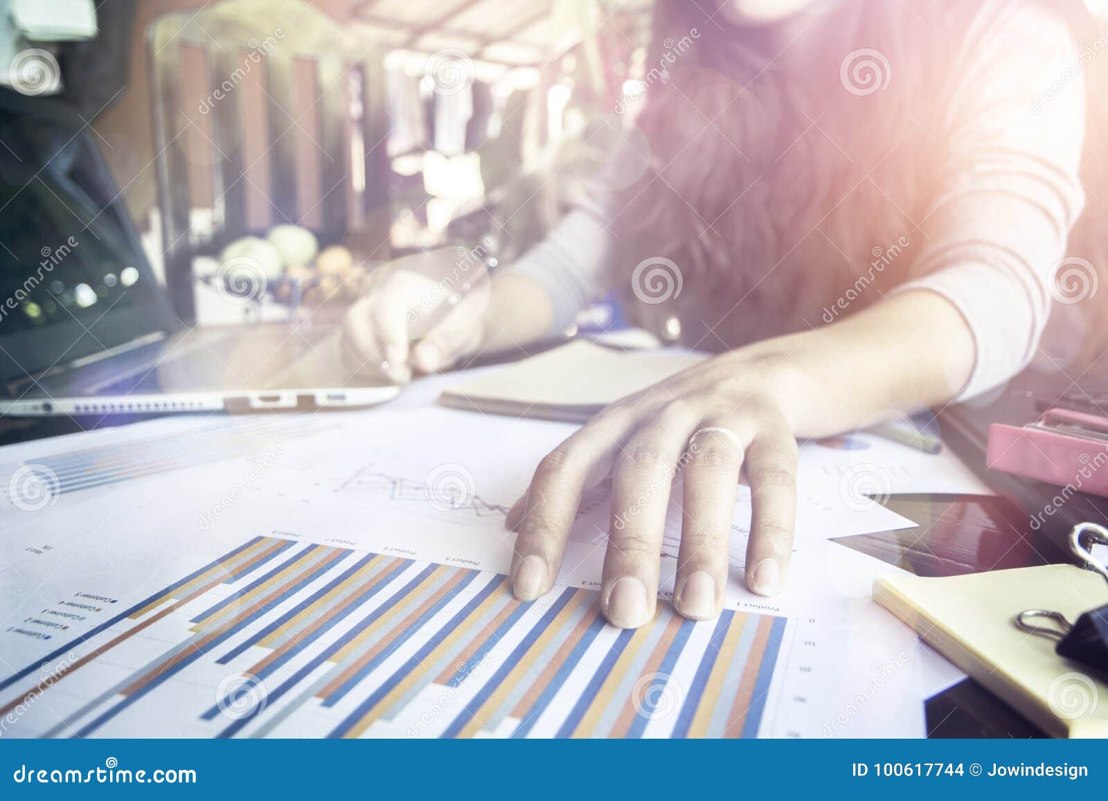 Business Working at Office with Data Graph Stock Photo - Image of ...