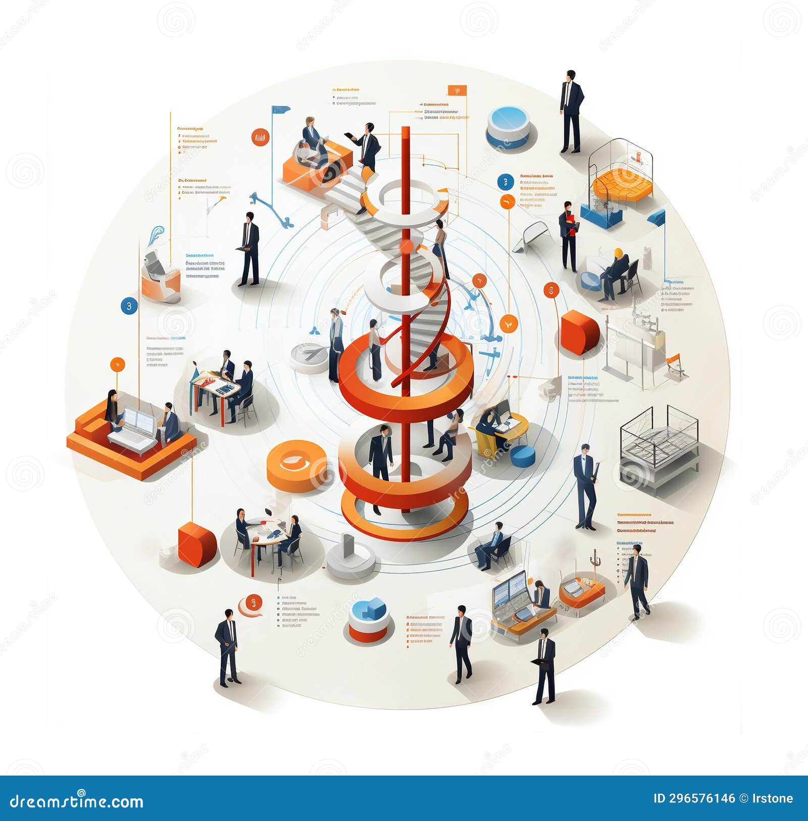 Business Working Progress Visualisation at White Stock Illustration ...