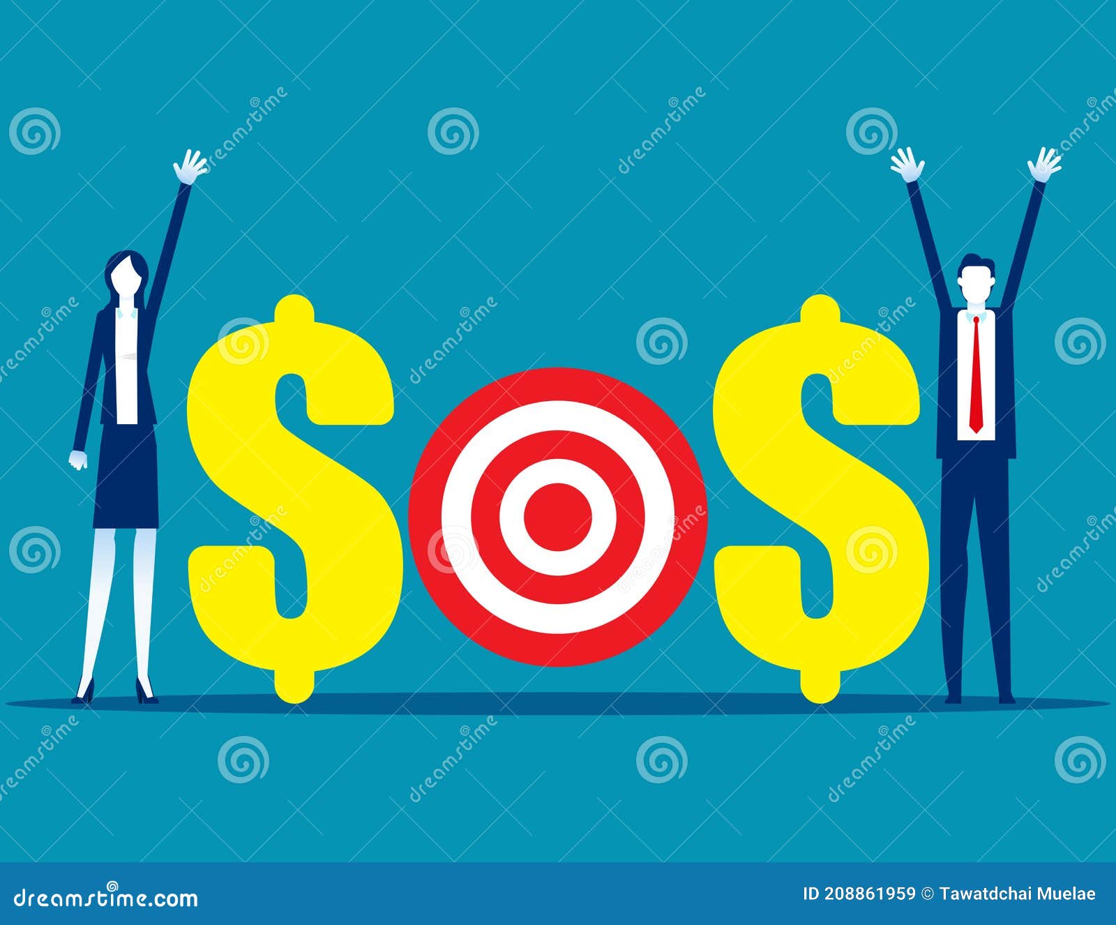 Business Working Team with SOS Message Stock Vector - Illustration of ...