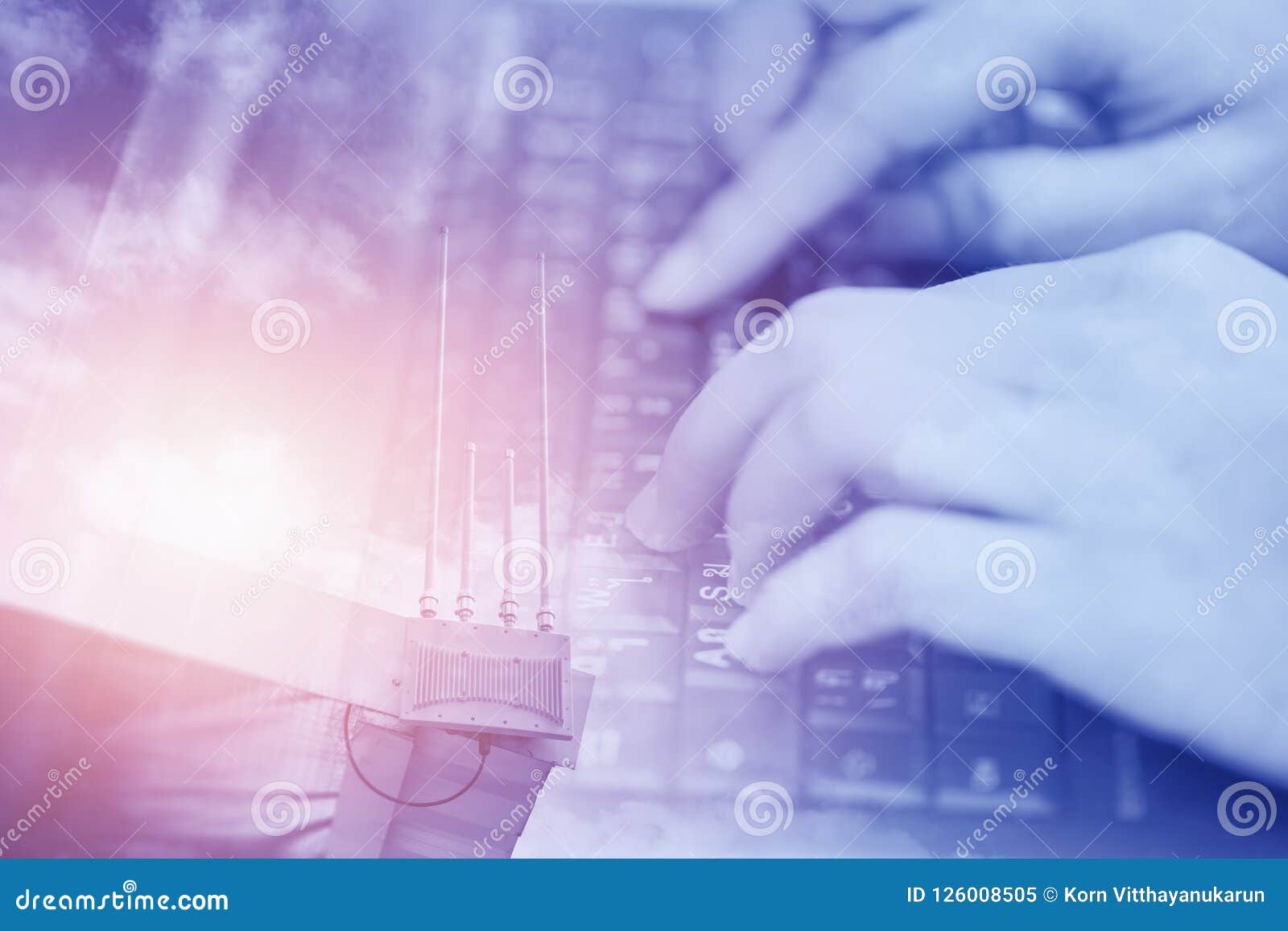 Business Working with Wireless Communication Technology Stock Image ...