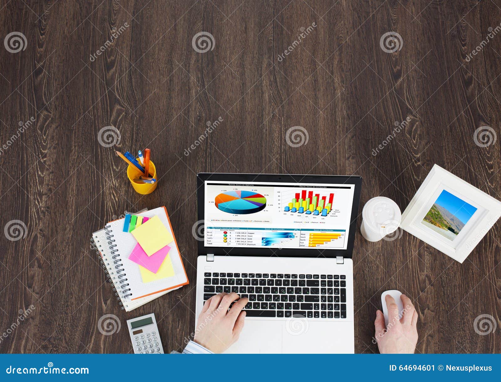 Business Workplace with Business Stuff Stock Image - Image of digital ...