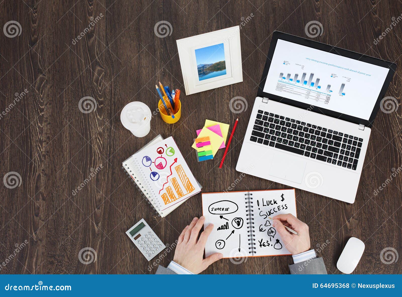 Business Workplace with Business Stuff Stock Photo - Image of mouse ...