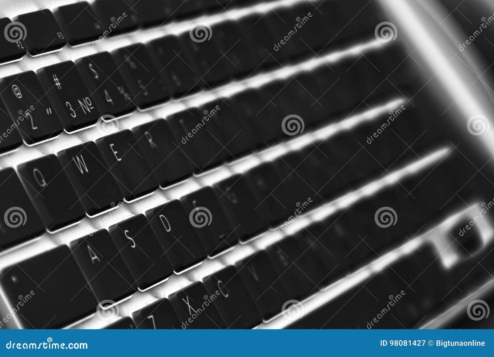 Business Workplace with Computer Wireless Keyboard Keys. Stock Image ...