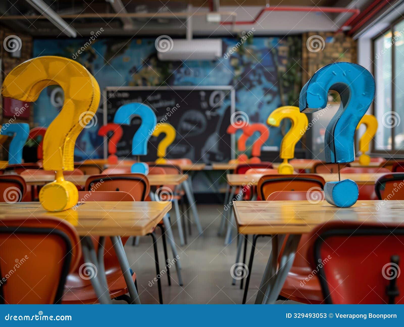 Business Workshop with Question Mark Symbols Stock Illustration ...