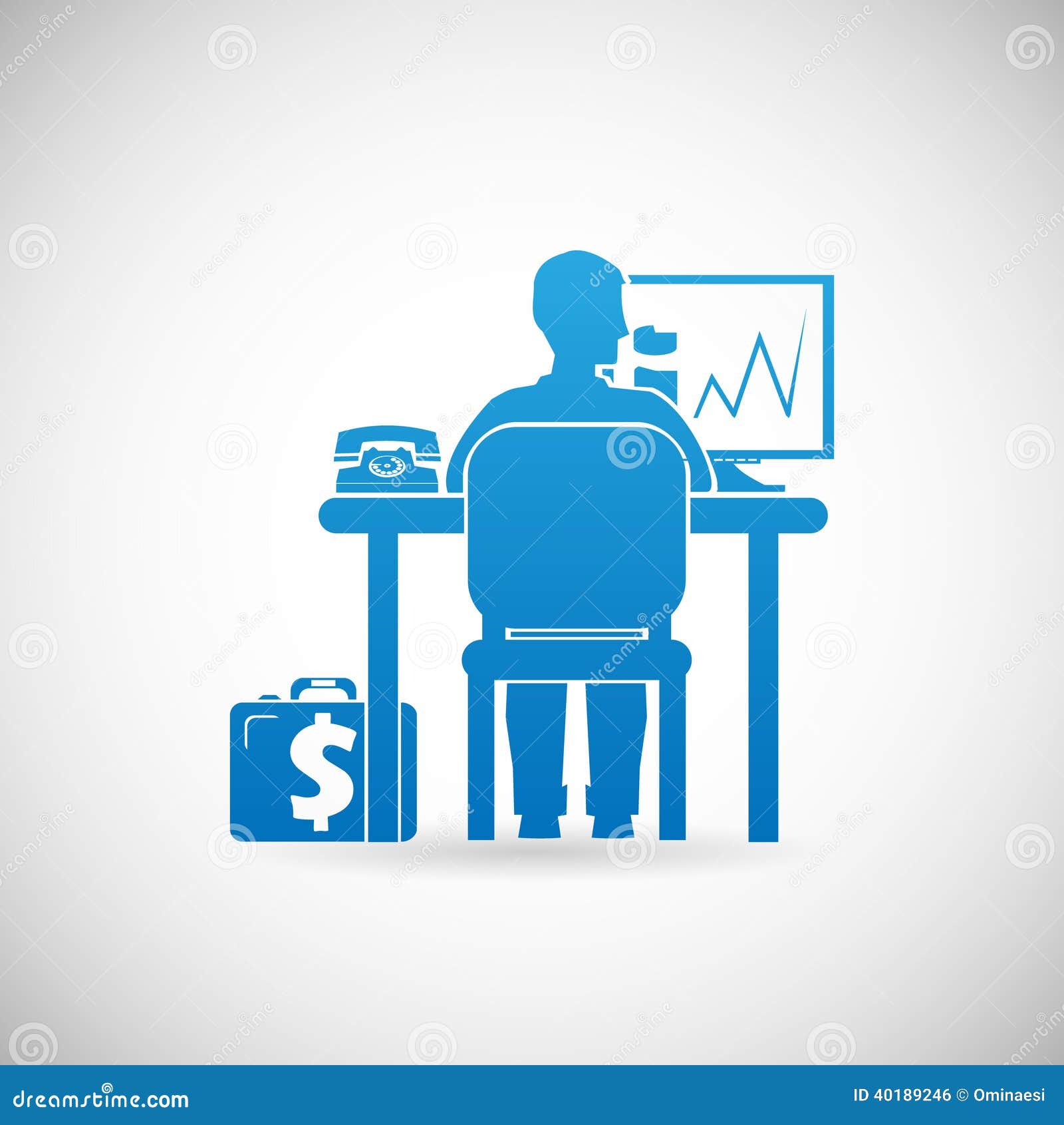 Business Workspace Symbol Businessman at Work Icon Design Template ...