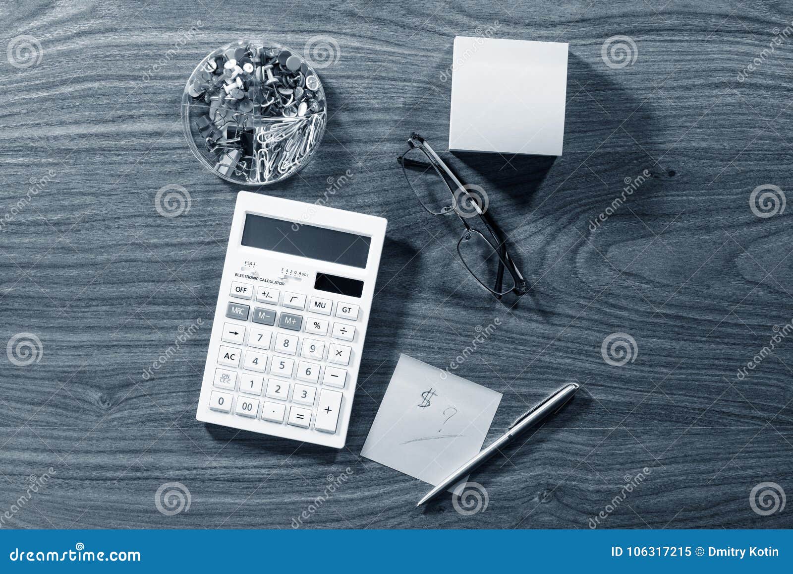 Different Stationery Objects on Wooden Table. Stock Image - Image of ...