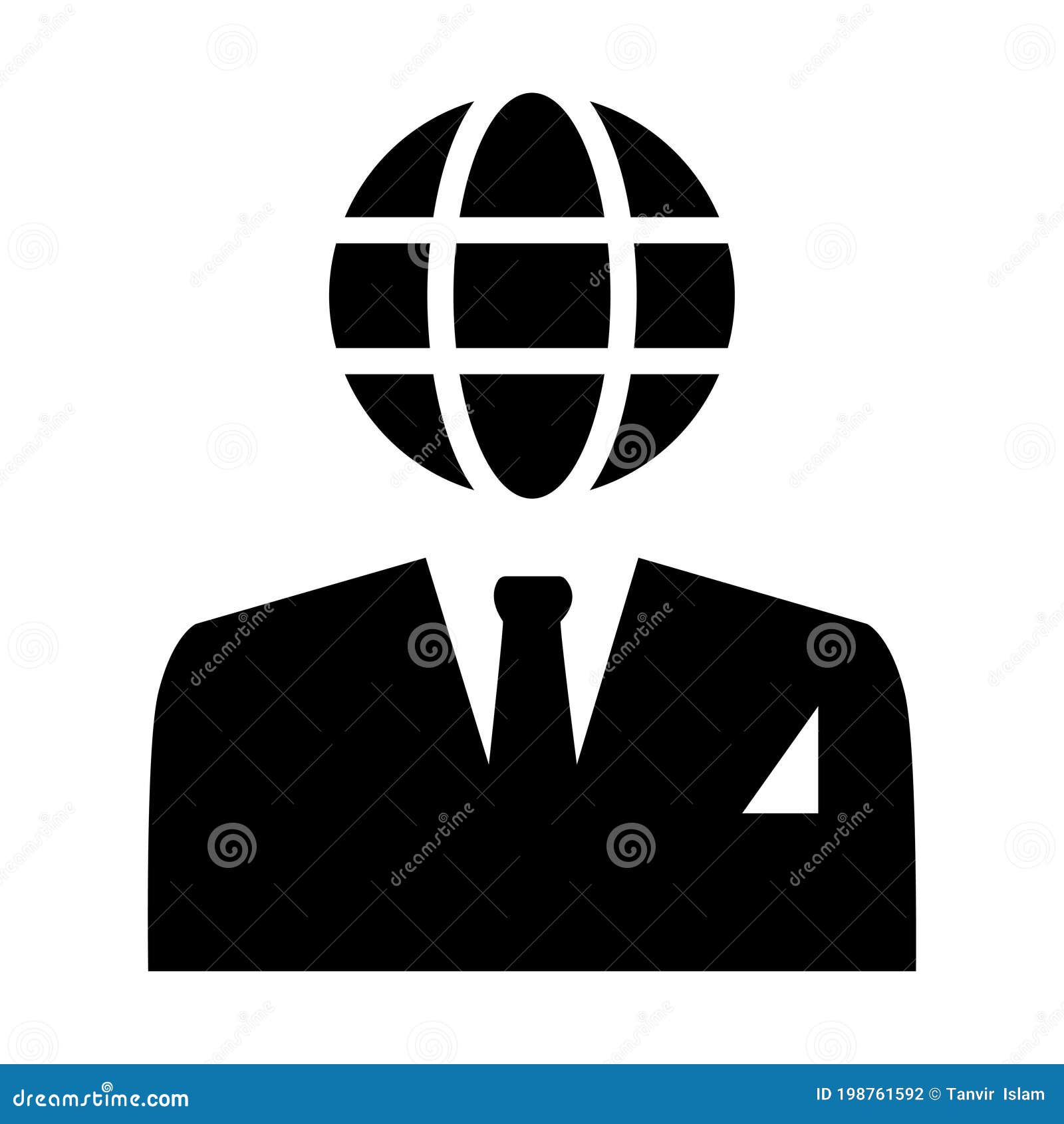 Business World Icon stock vector. Illustration of globe - 198761592