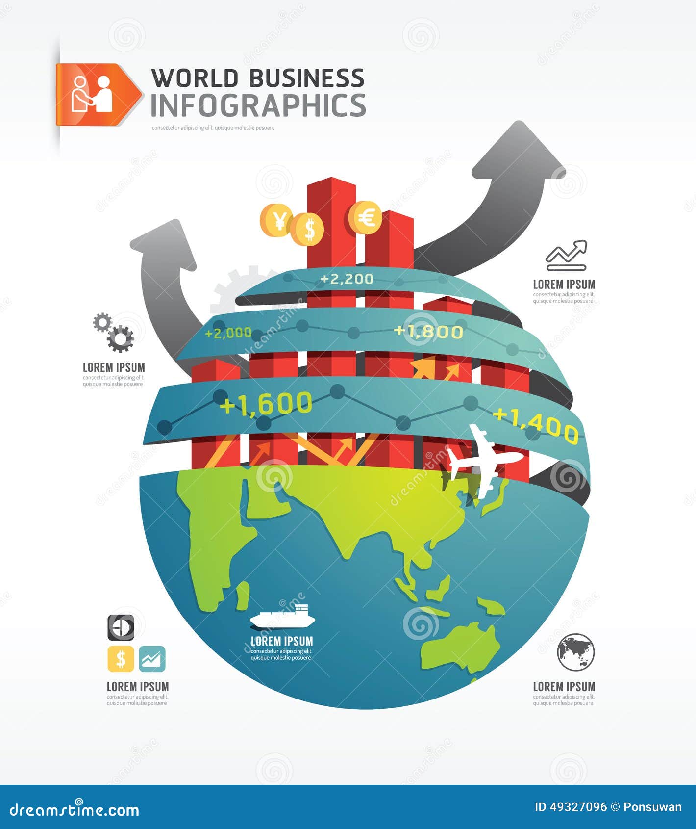 Business World Infographic Concept Design Template.vector Stock Vector ...