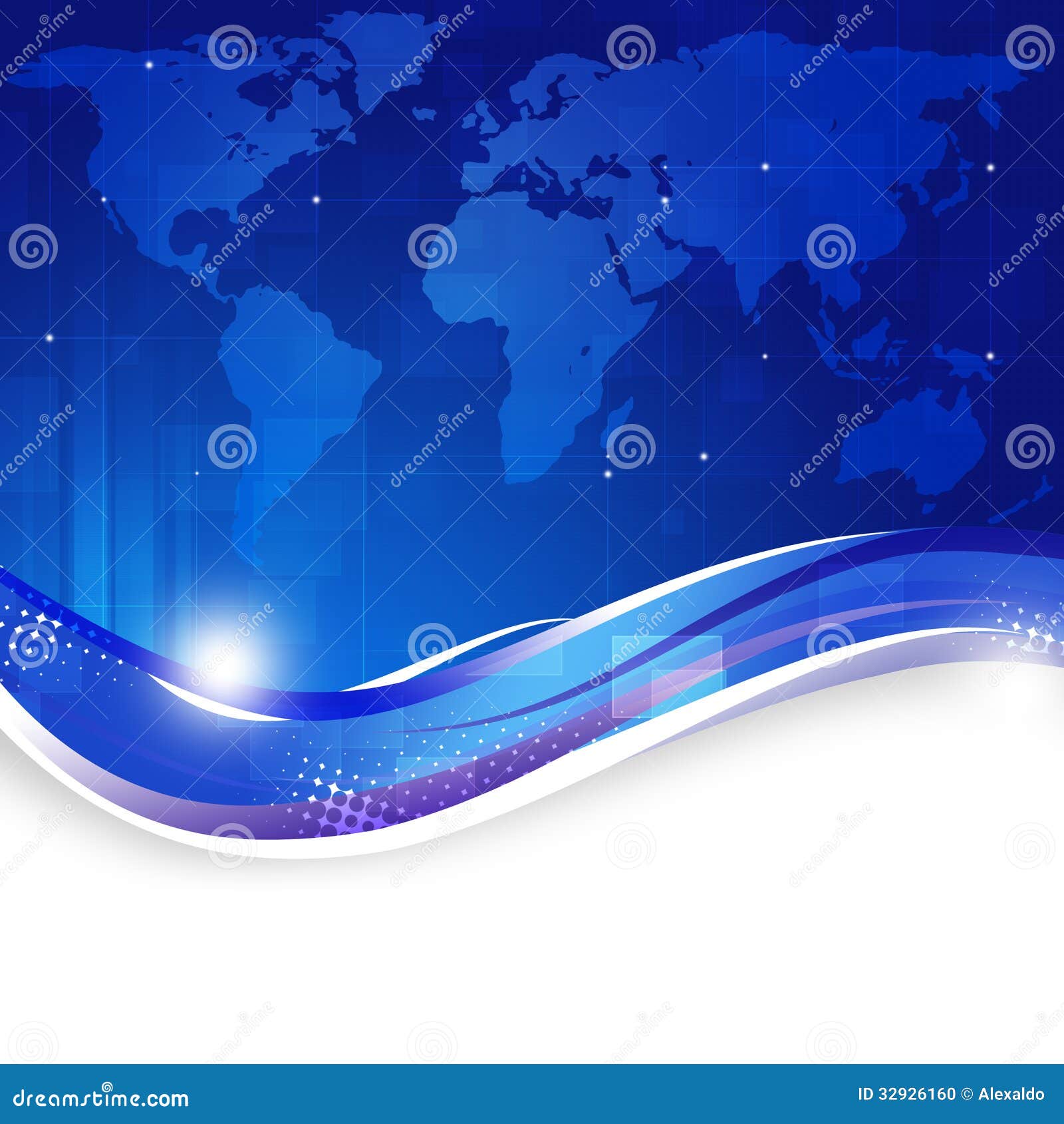 Business World Map Blue Background Stock Illustration - Illustration of ...