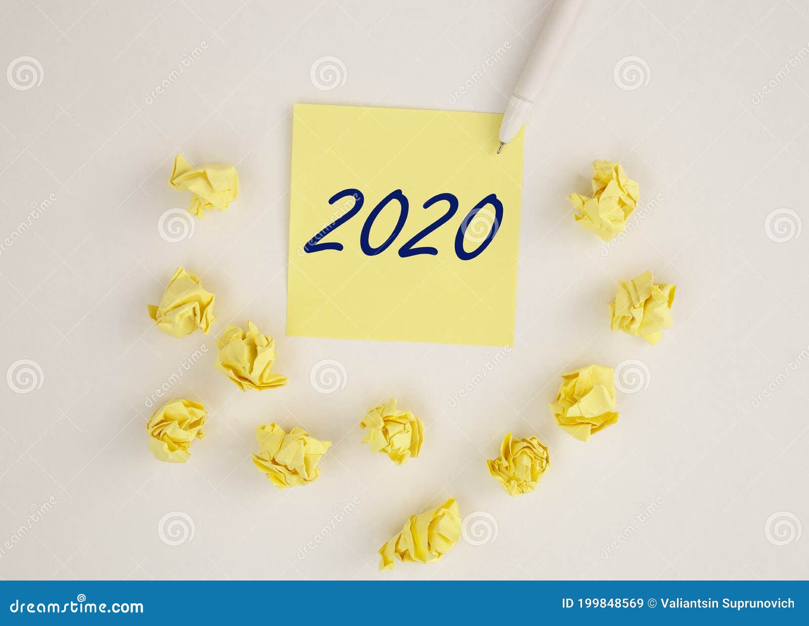 Business Year 2020 Recap. Overview Concept, Top View Stock Image ...