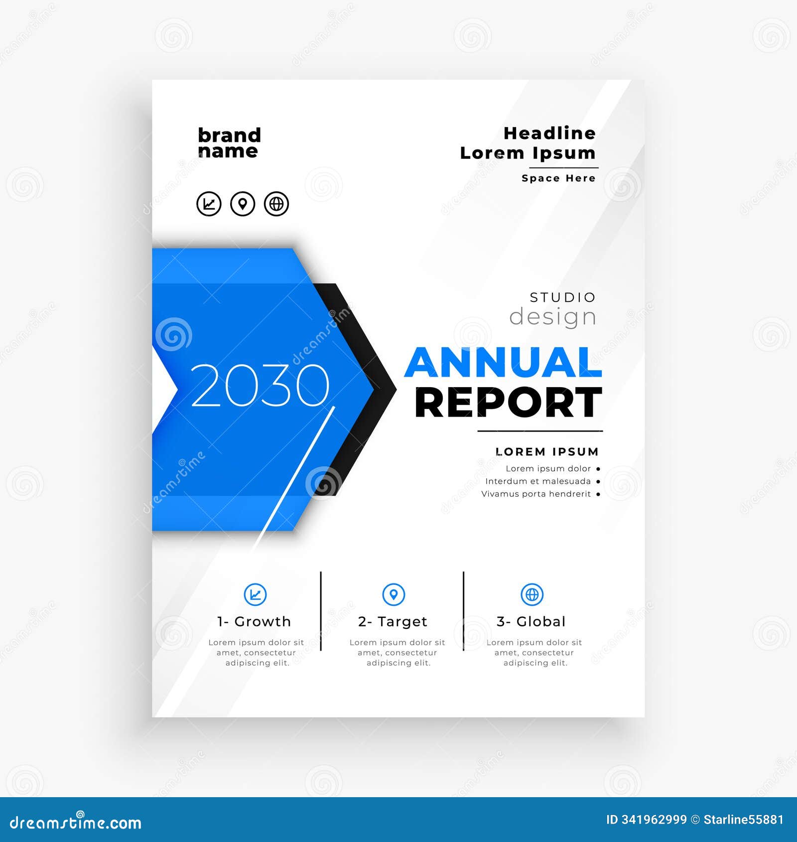 Business Yearly Data Cover Page Flyer a Printable Document Stock ...