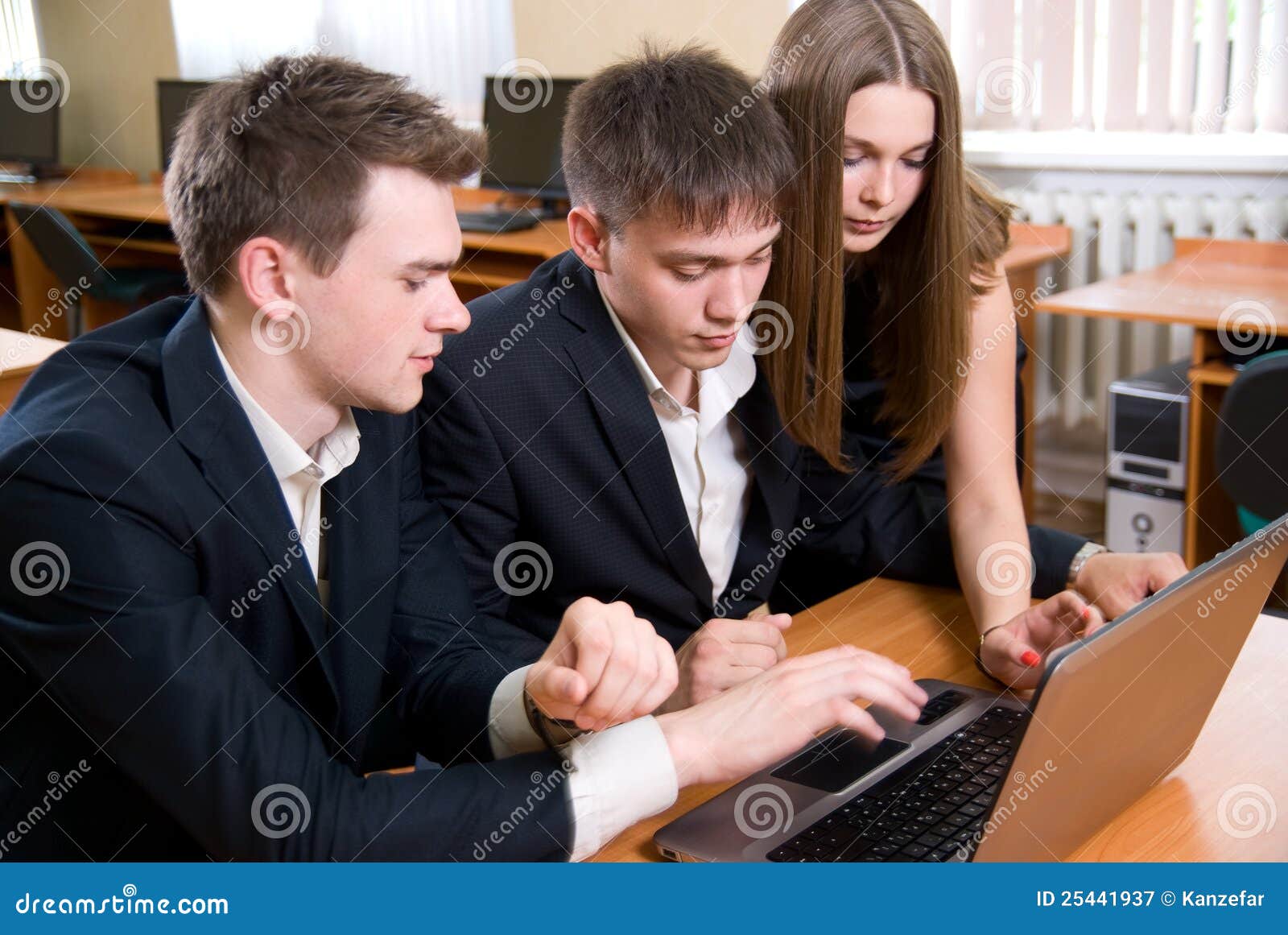 Business Young People in a Computer Class Stock Image - Image of ...