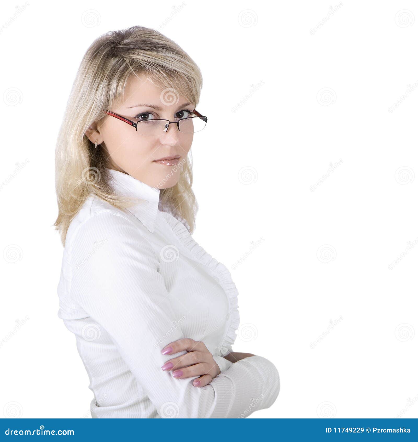 The Business Young Woman in Spectacles Stock Image - Image of girl ...